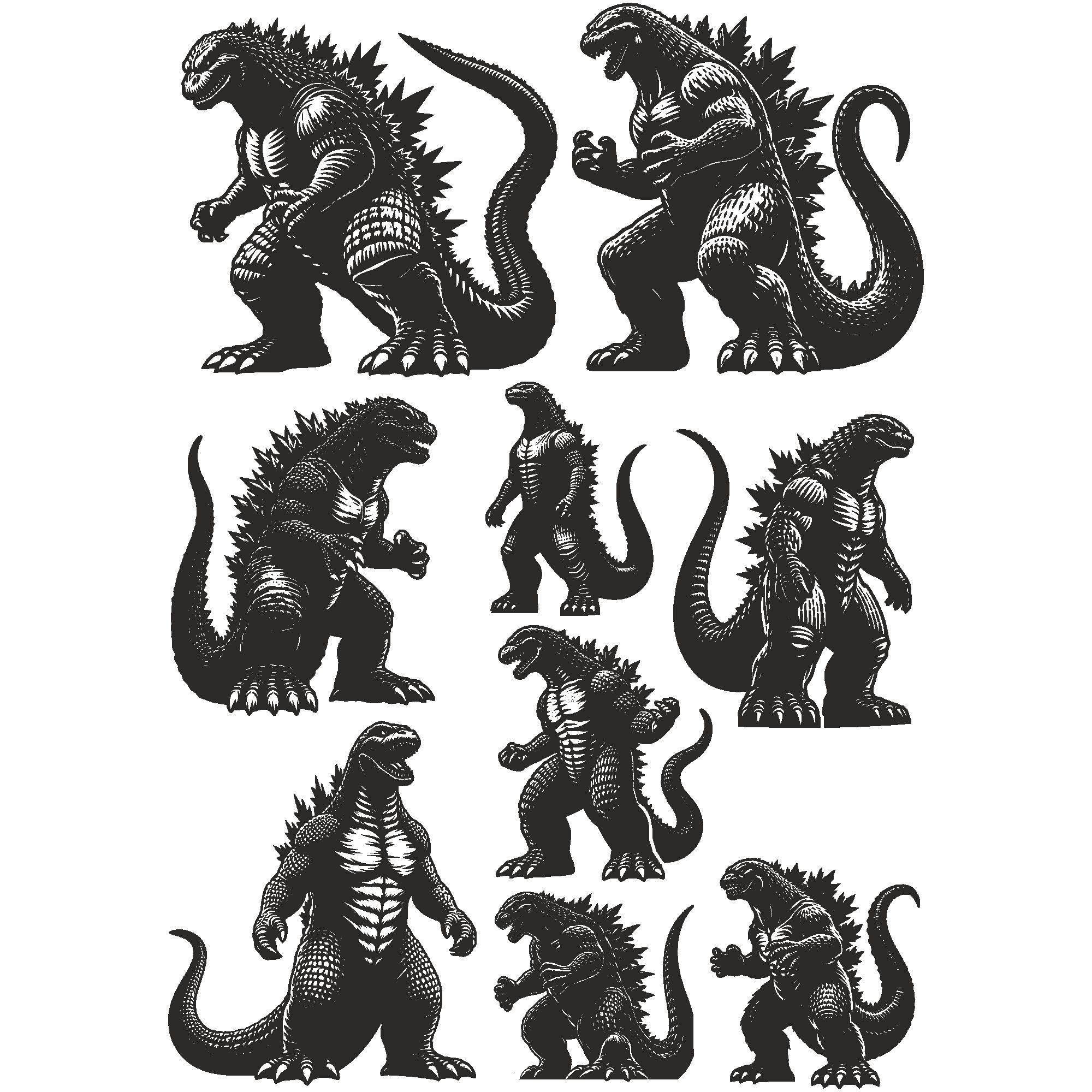 Godzilla svg Bundle, Godzilla svg, Godzilla Silhouette, Godz | Inspire ...
