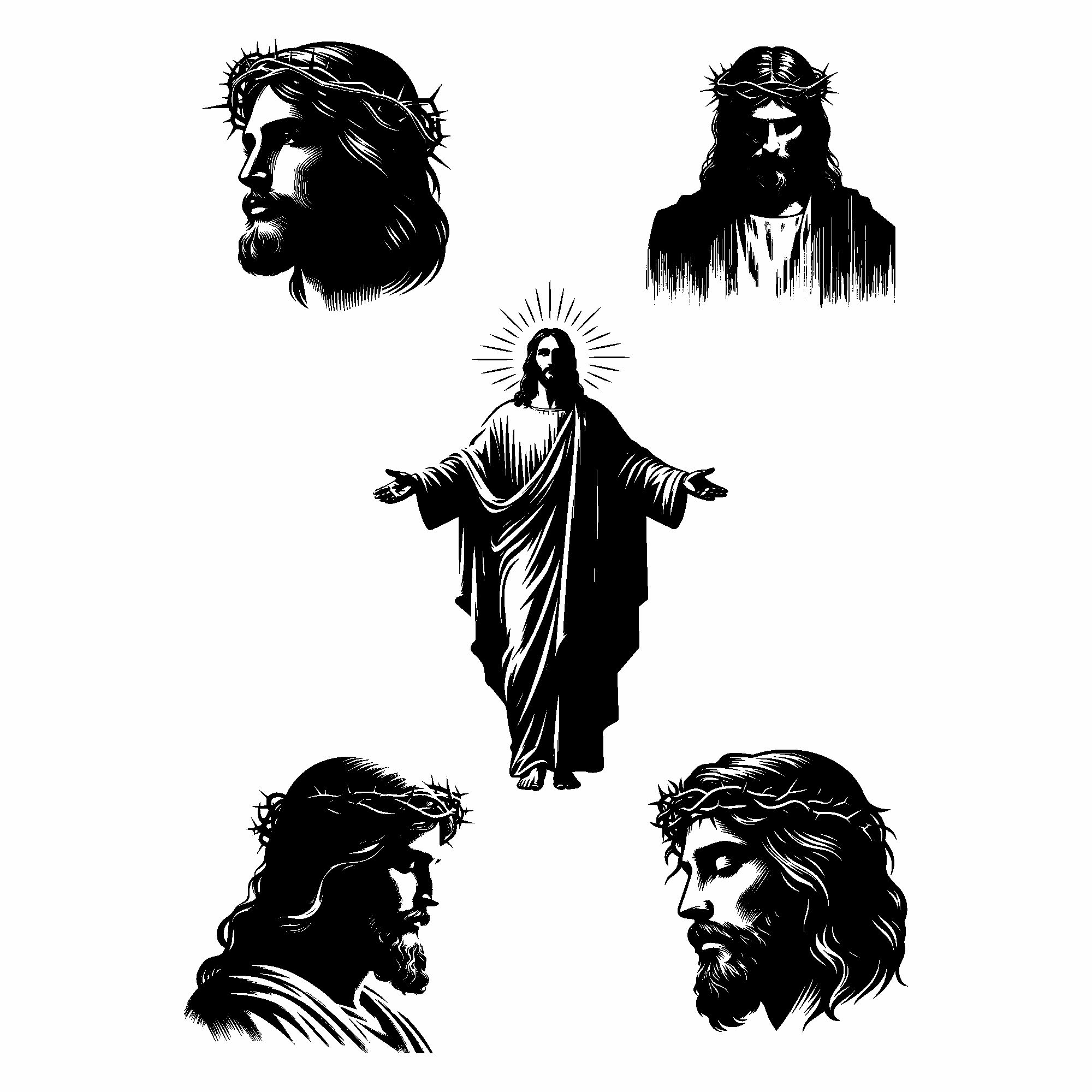 Jesus SVG Bundle, Christian Svg, Jesus Cut Files, Jesus Clip | Inspire ...