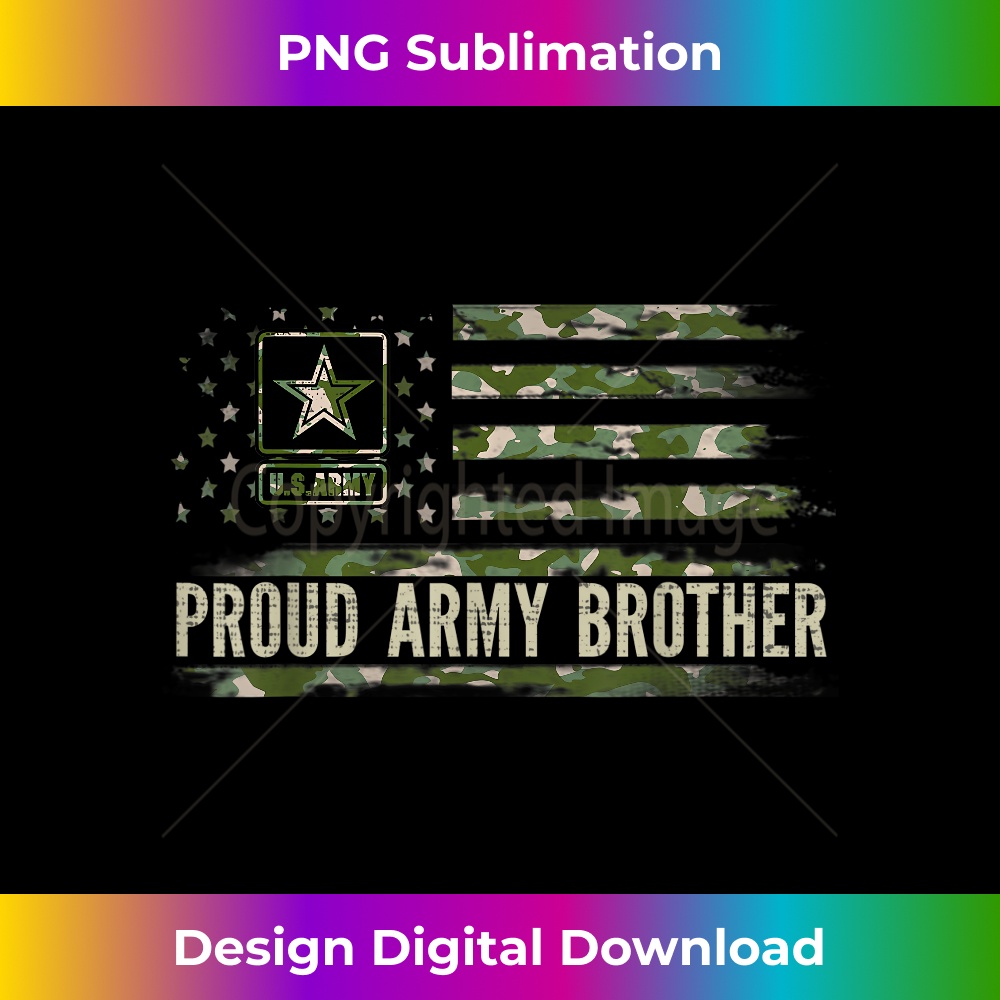 Vintage Proud Army Brother Camo American Flag Veteran Gift - | Inspire ...