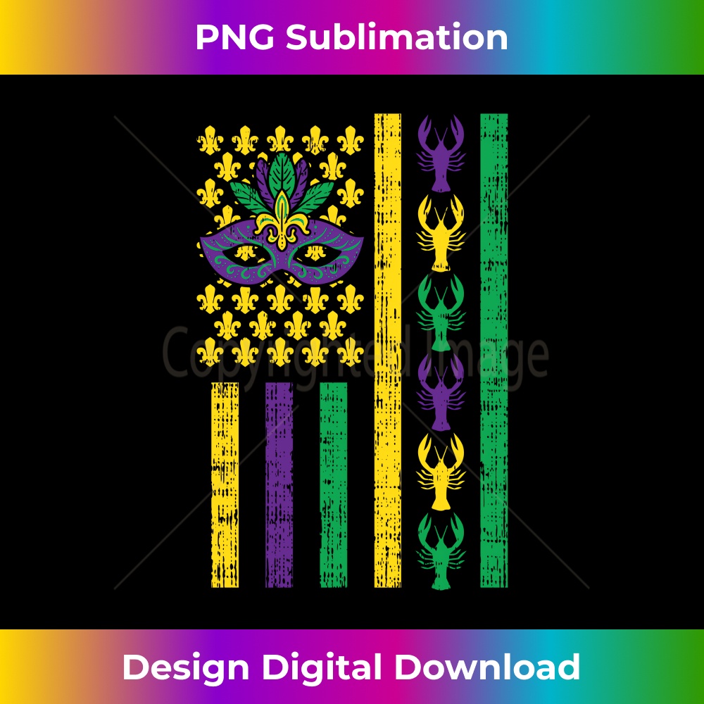 Purple Green Yellow US Flag Crawfish Jester Funny Mardi Gras | Inspire ...