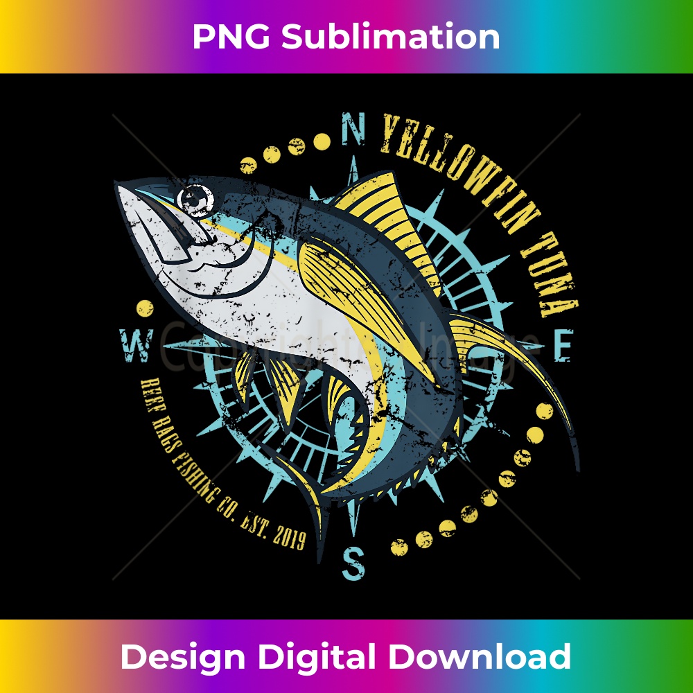 Yellowfin Tuna - Compass - Distressed - Deep Sea Fishing - S | Inspire ...