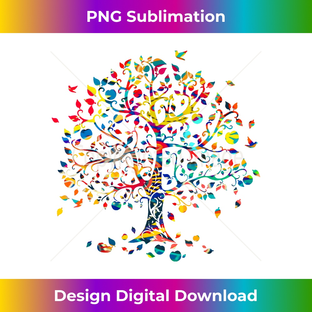 Colorful Tree Vintage Tree Of Life - Eco-Friendly Sublimatio | Inspire ...
