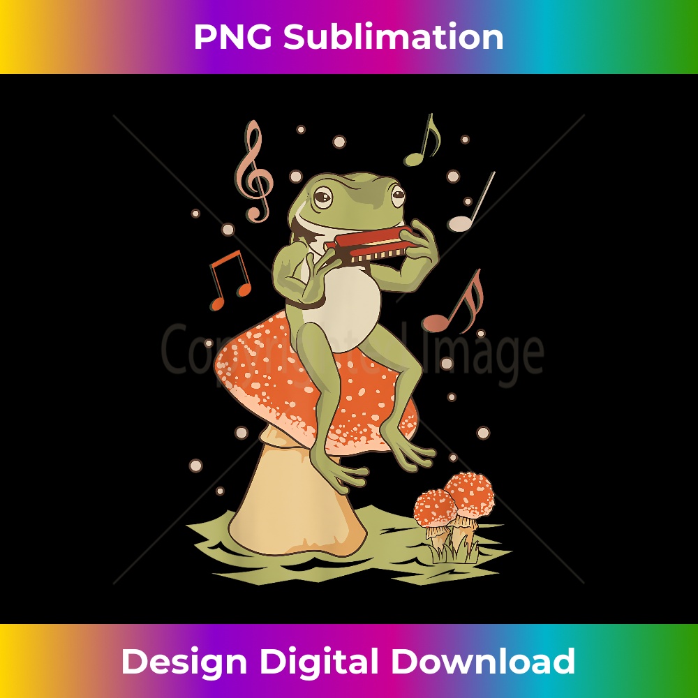 Cottagecore Frog Playing Harmonica Player Mushroom Farmcore | Inspire ...