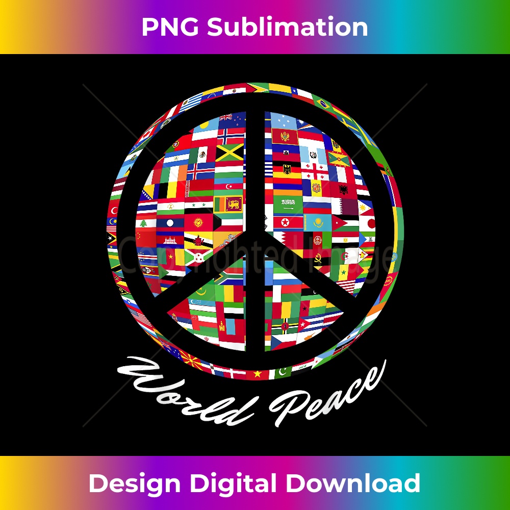 World Peace Sign Flags of Nations International Hippie Retro - Inspire ...