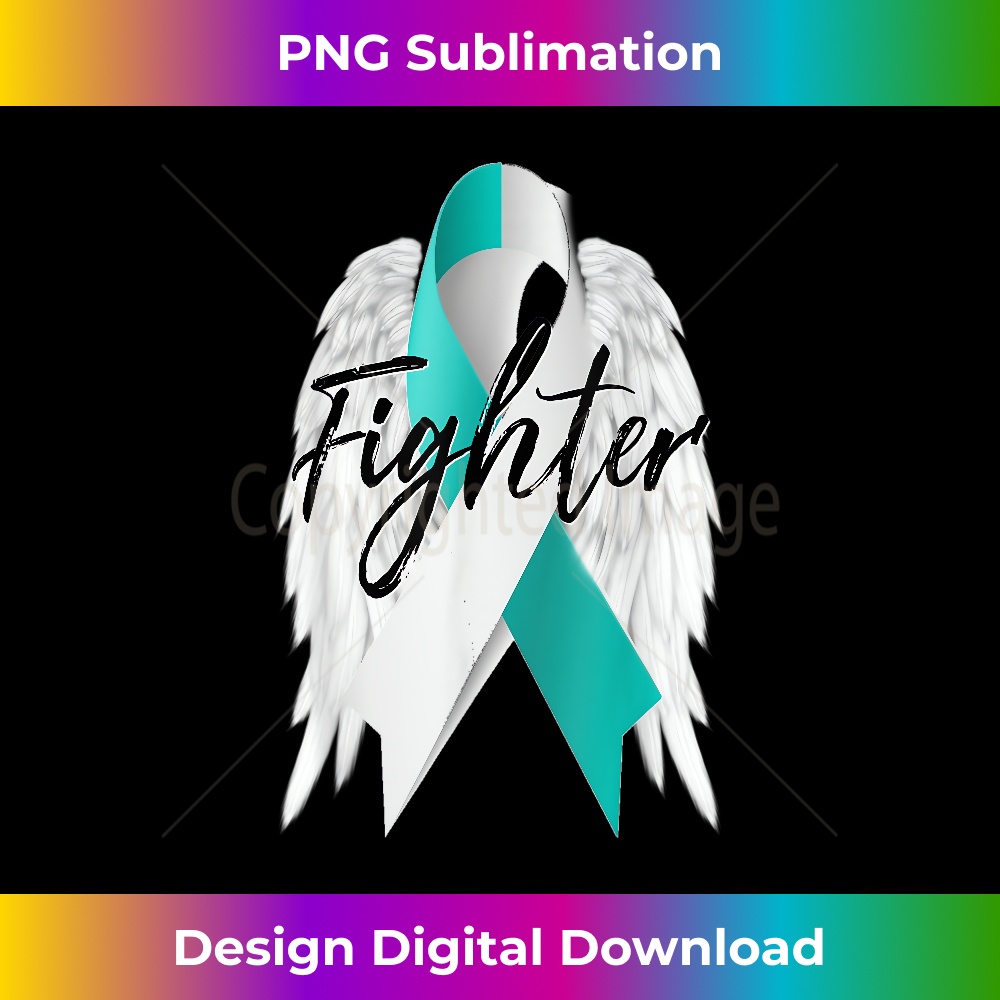 Cervical Cancer Fighter Teal Ribbon Angel Wings - Minimalist | Inspire ...