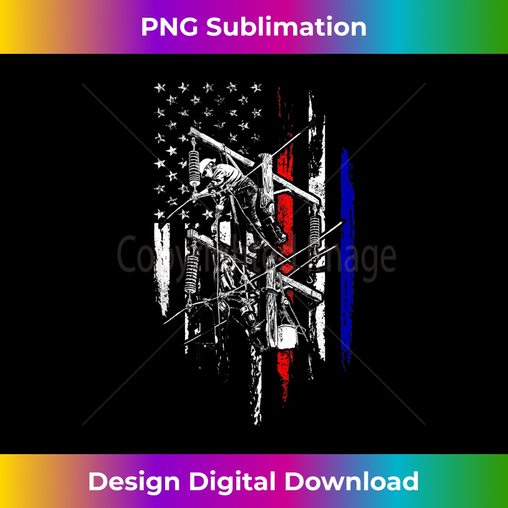 Retro Grunge American Flag Patriotic Electric Cable Lineman | Inspire ...