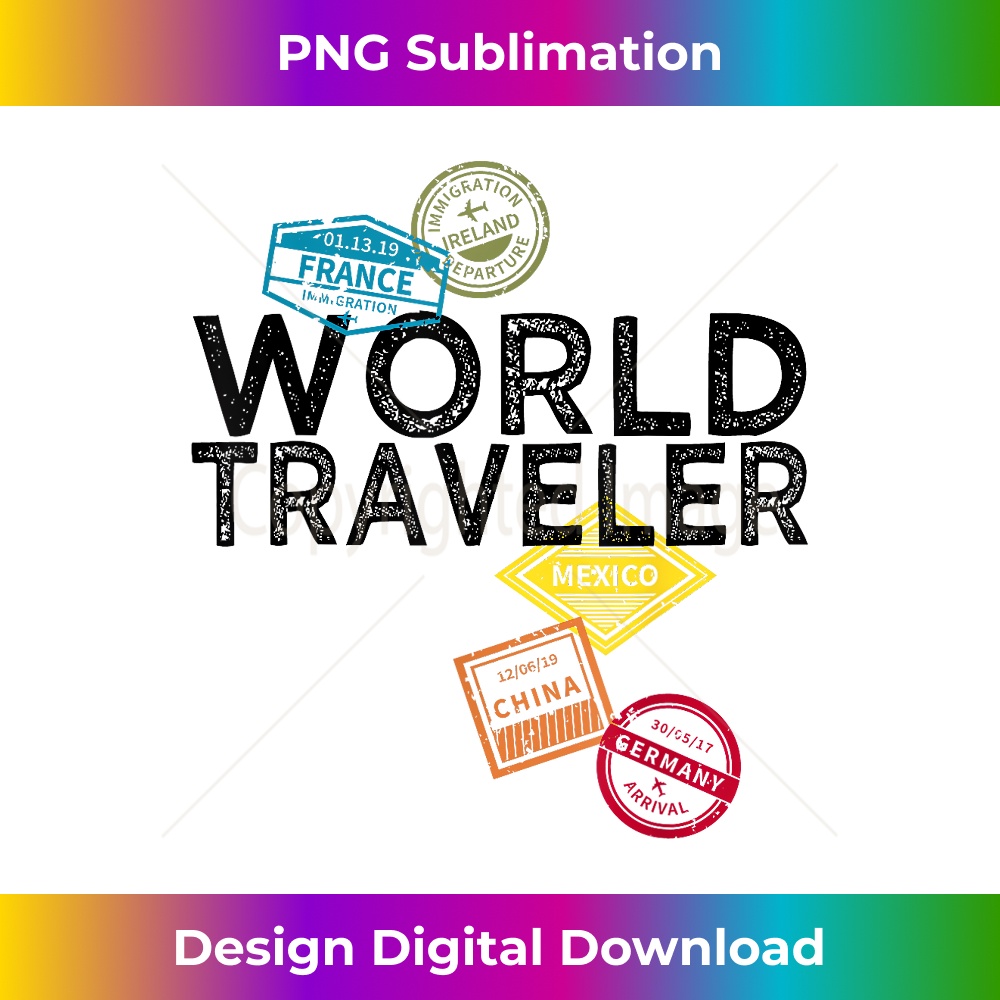 World Traveler Passport stamp for men and women - Vibrant S | Inspire ...