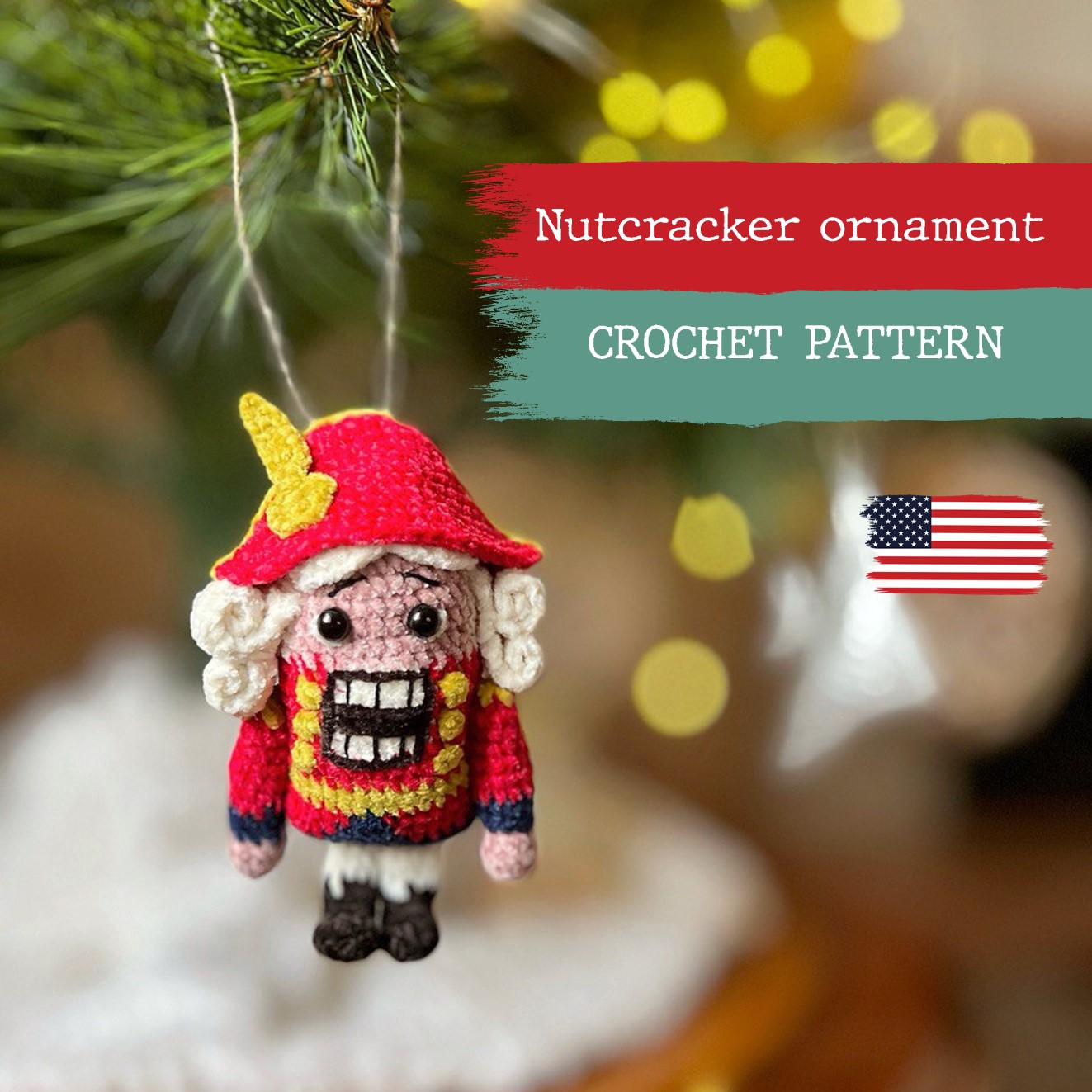 Nutcracker ornament CROCHET PATTERN, Christmas tree ornament | Inspire ...