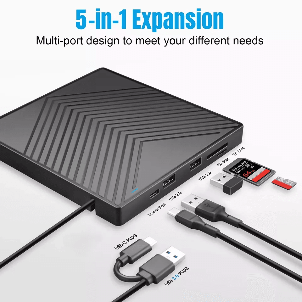 External CD DVD Drive USB 3.0 Burner for PC Laptop | Inspire Uplift