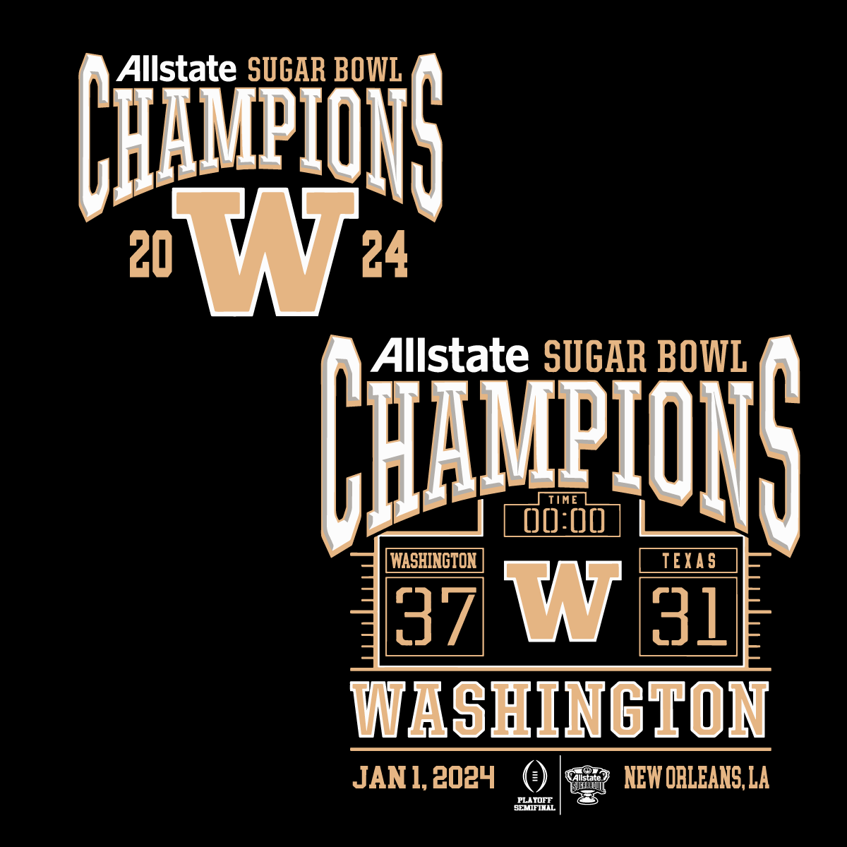 Washington Huskies 2024 Sugar Bowl Champions SVG - Inspire Uplift