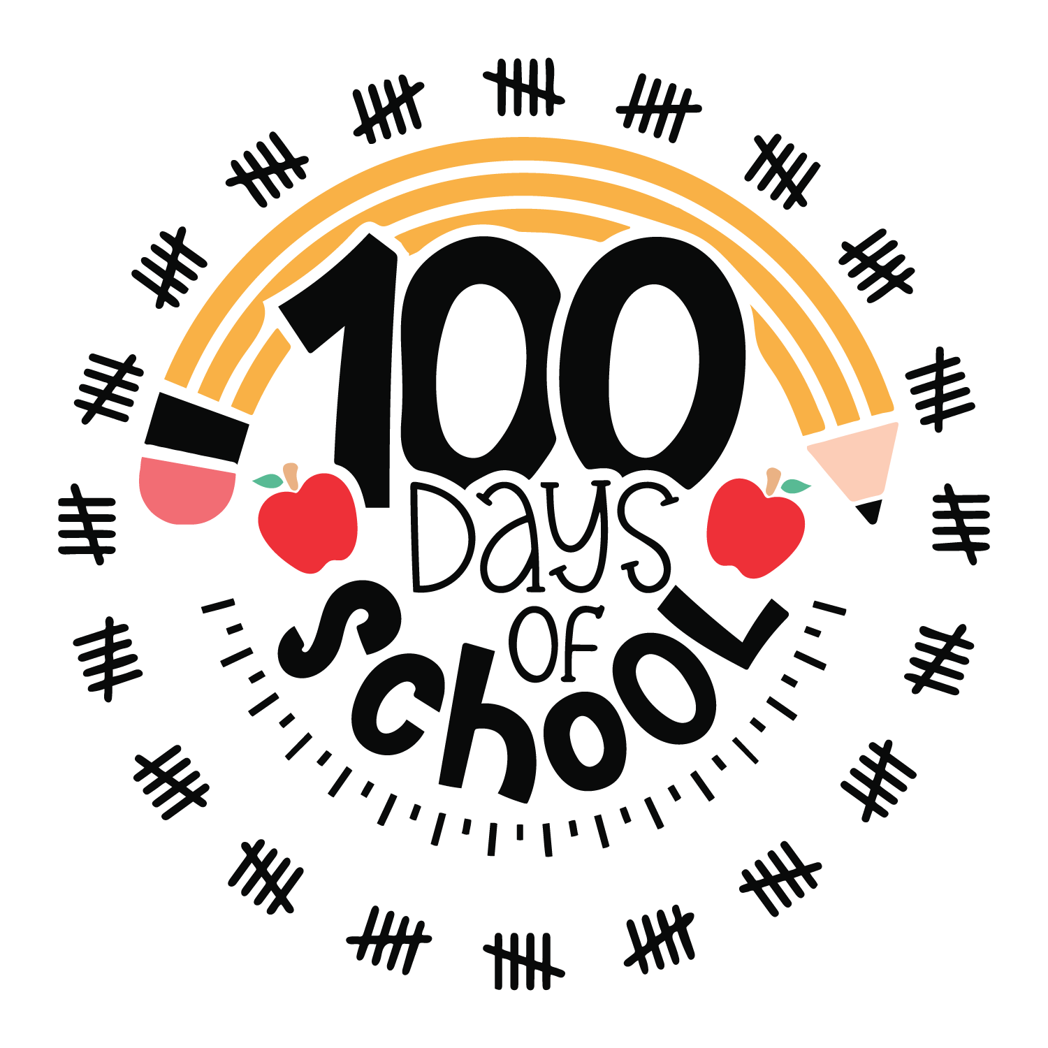Retro Pencil 100 Days Of School SVG - Inspire Uplift