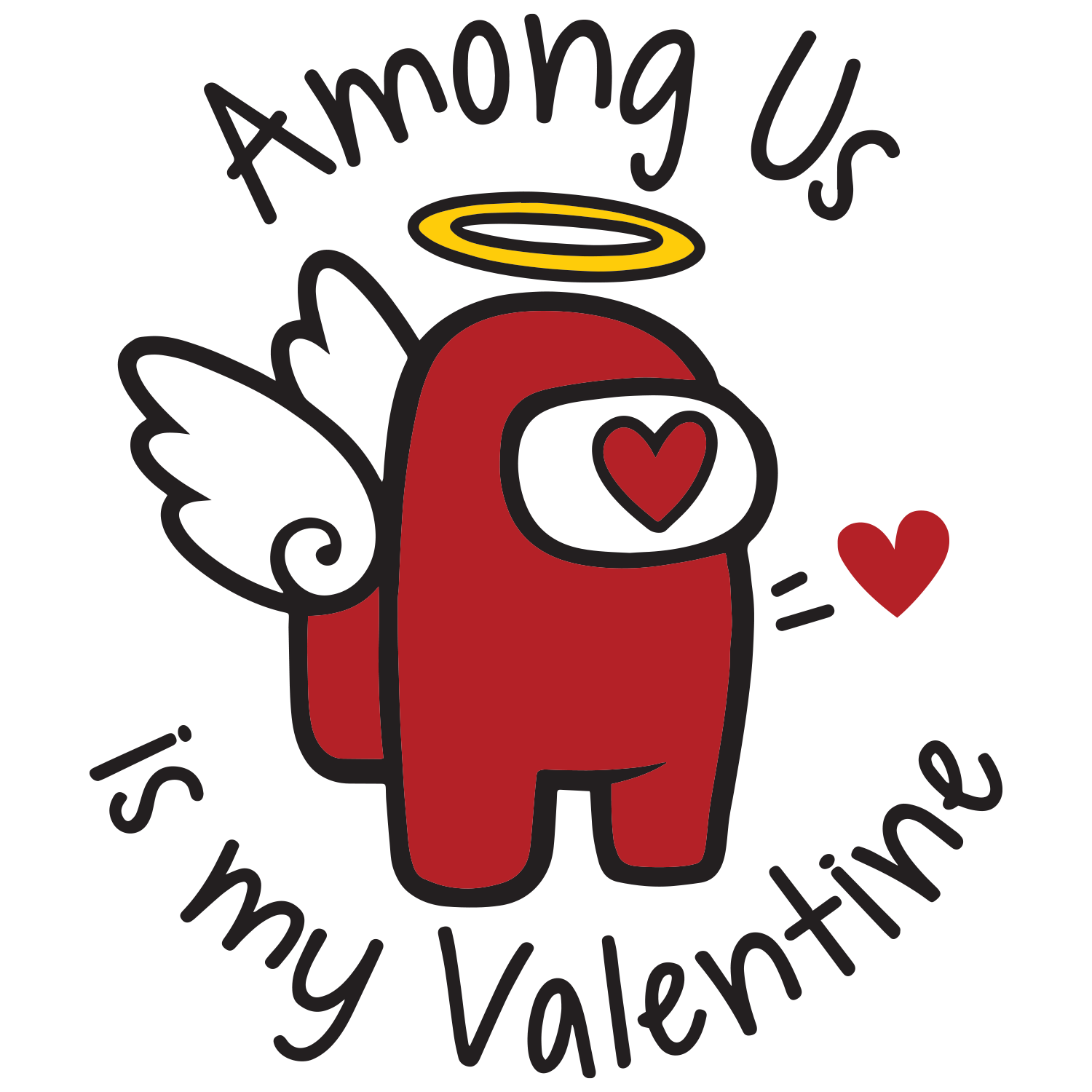 Among Us Is My Valentine SVG Valentines Day SVG - Inspire Uplift