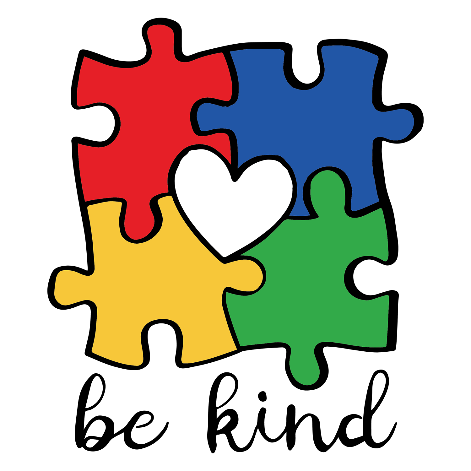 Be Kind Autism Puzzle Svg Autism Awareness Svg Be Kind Svg A | Inspire ...