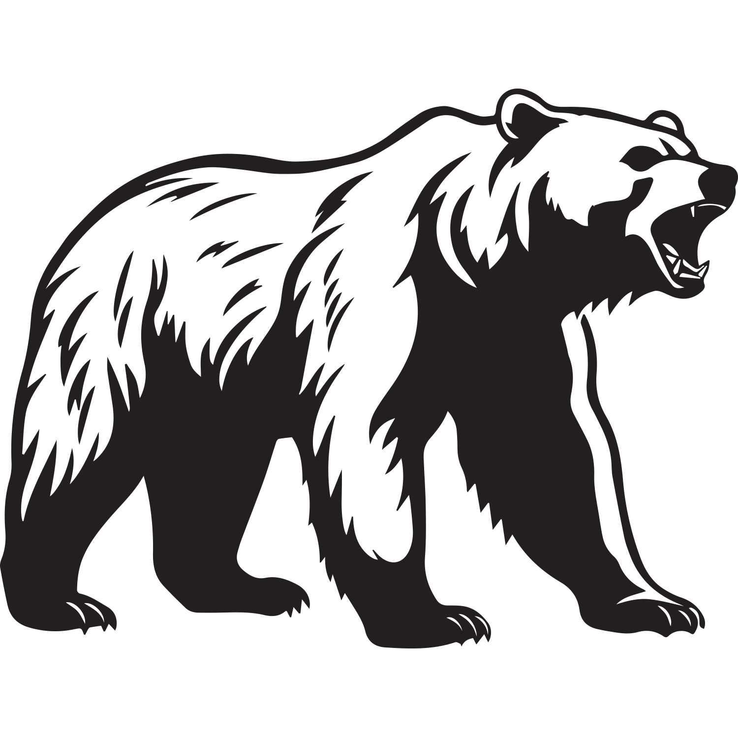 California Grizzly Bear Svg California State Mammal Vector B | Inspire ...