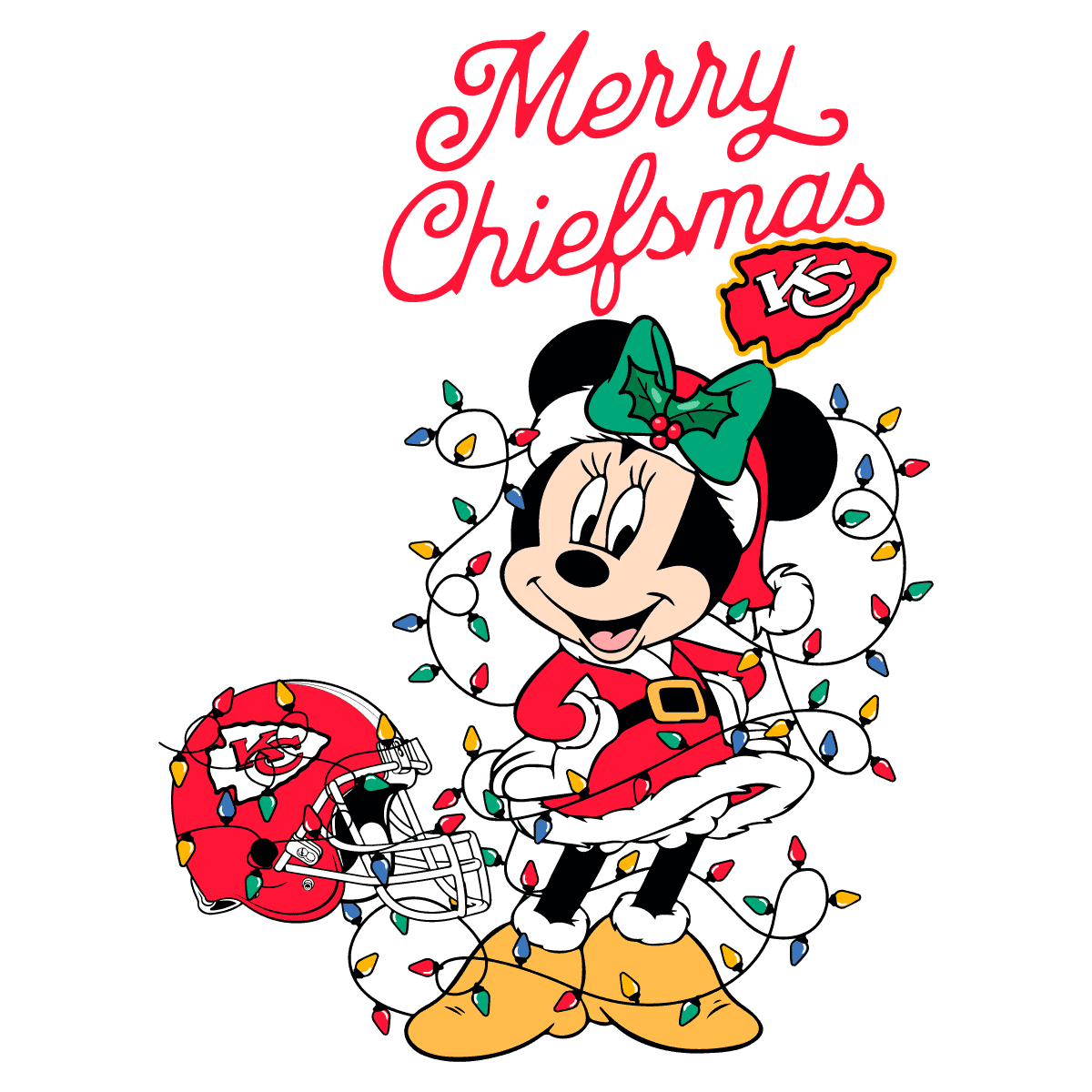 Minnie Mouse Merry Chiefsmas Helmet SVG | Inspire Uplift