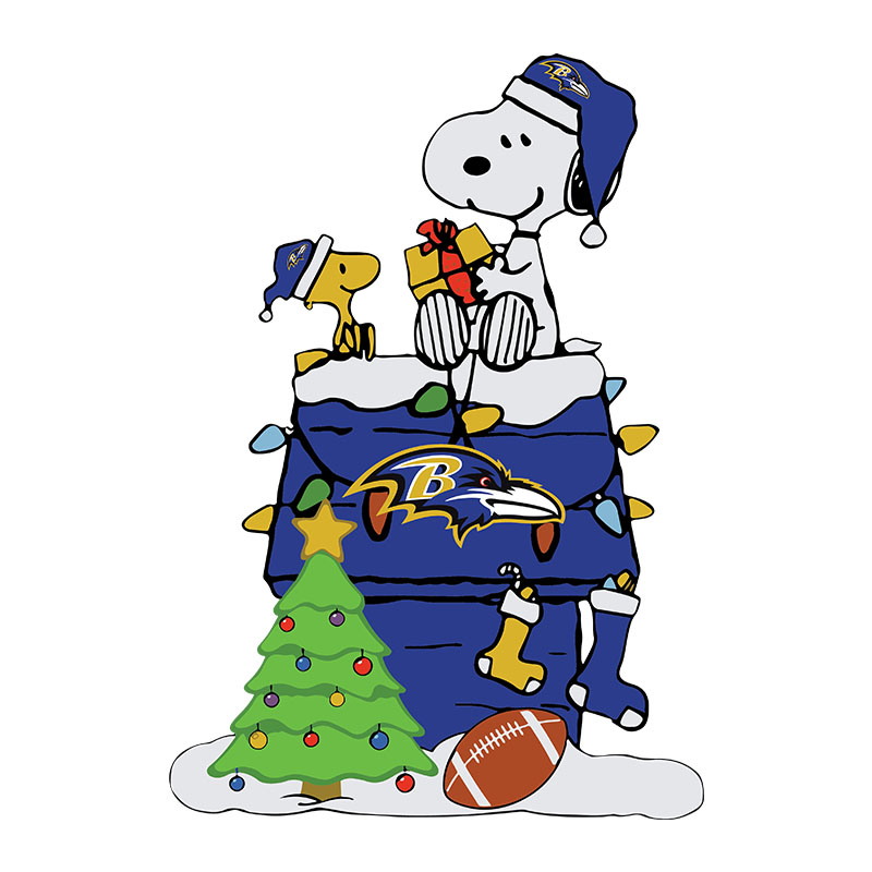 Snoopy Christmas Tree Baltimore Ravens SVG | Inspire Uplift