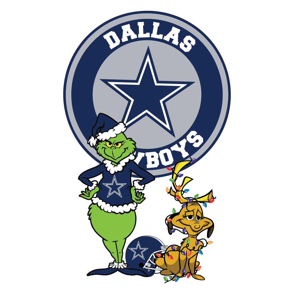 Grinch And Max Dallas Cowboys SVG Digital Download | Inspire Uplift