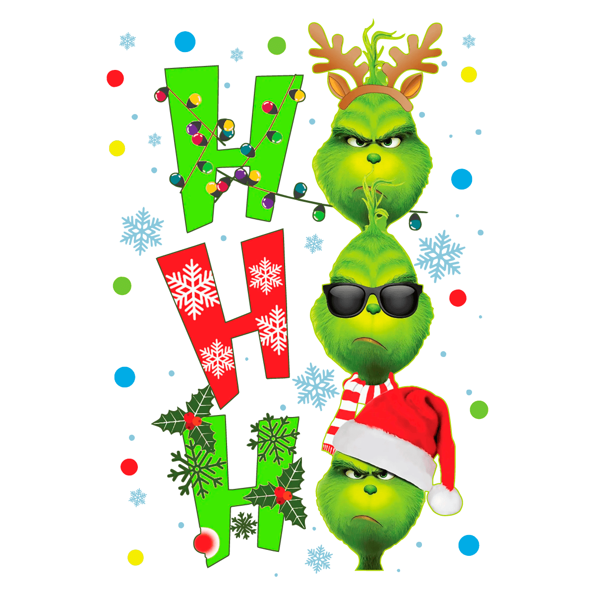 Ho Ho Ho The Grinch Christmas PNG | Inspire Uplift