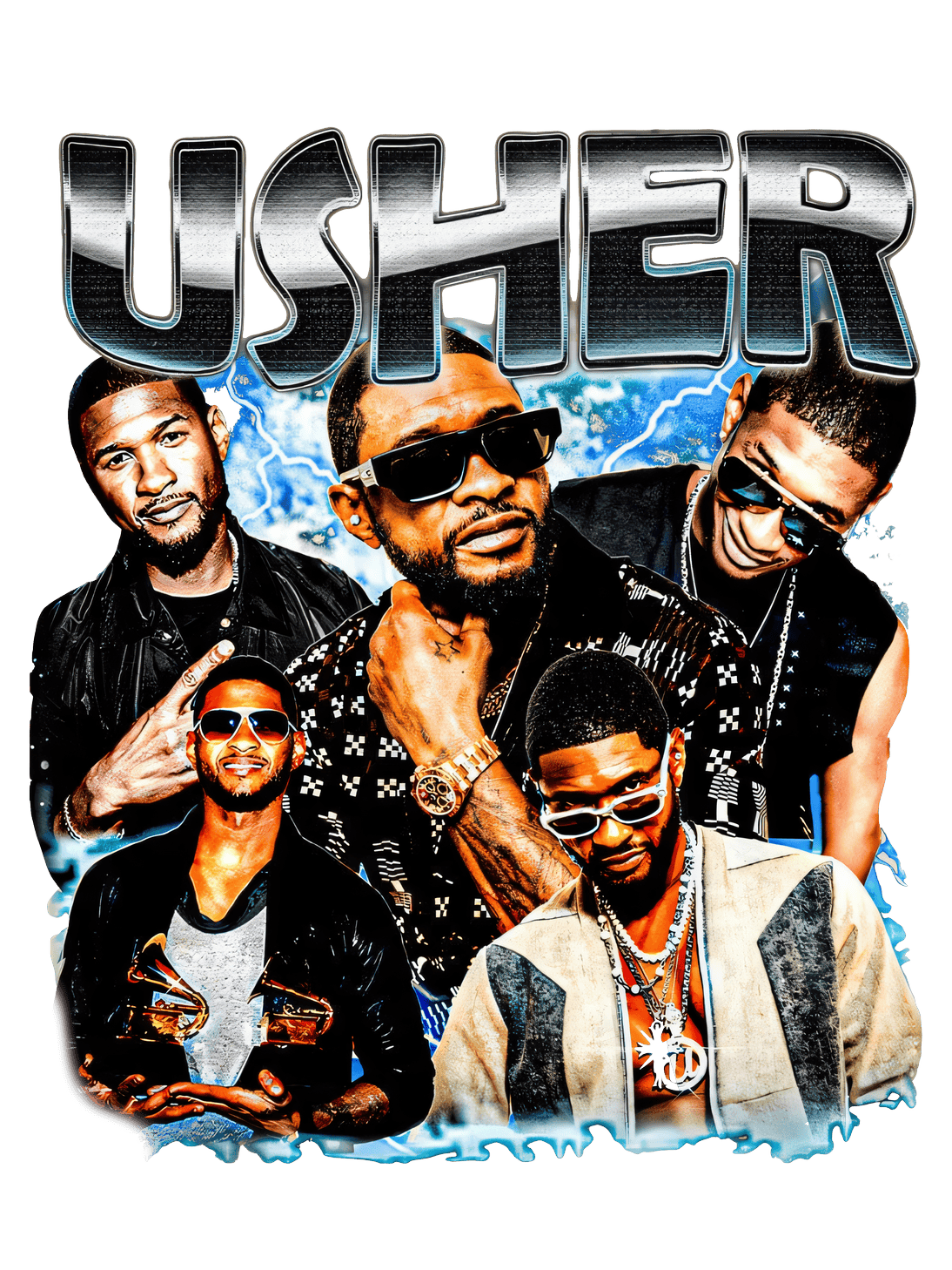 Vintage 90s Rapper Usher PNG | Inspire Uplift