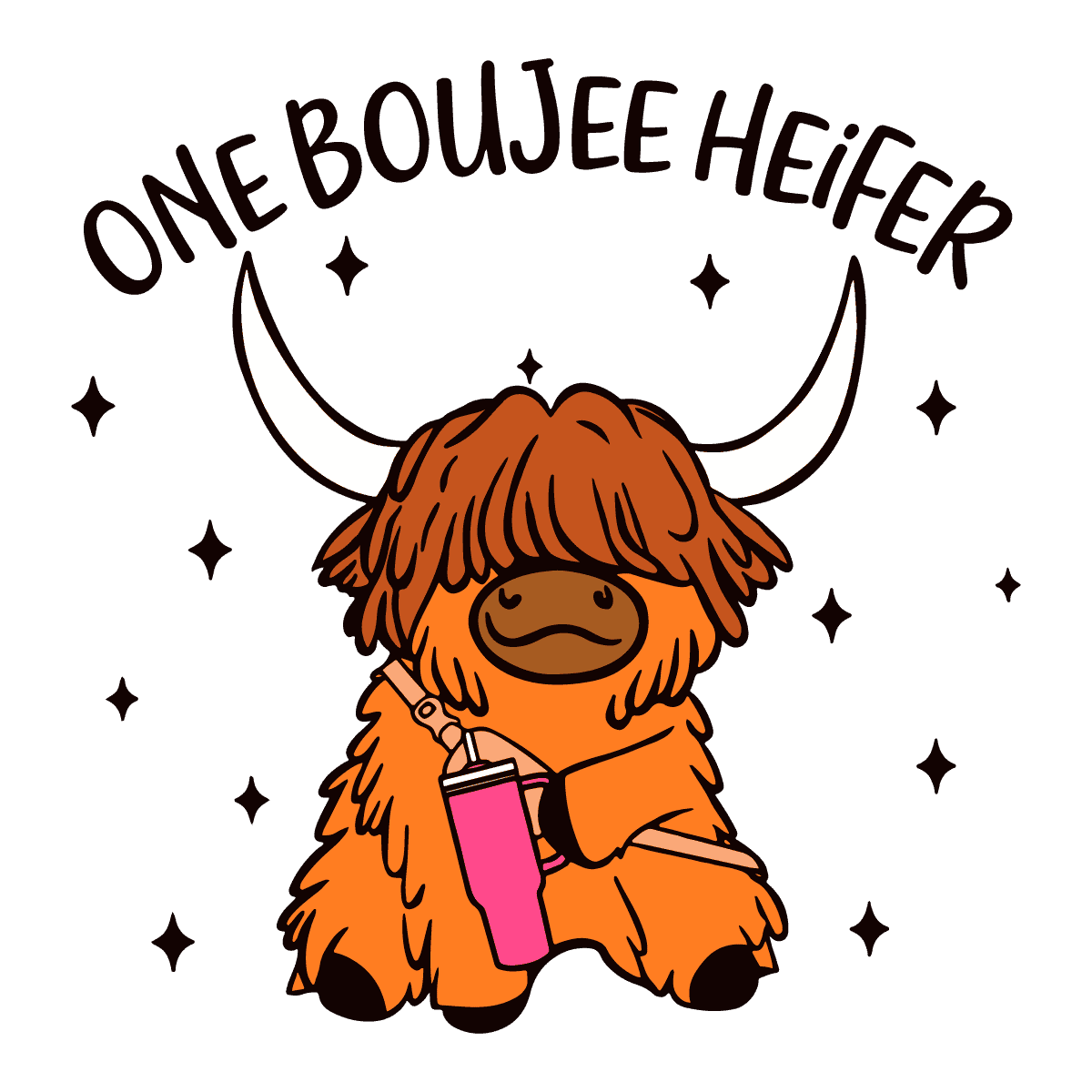 Highland Cow Stanley One Boujee Heifer SVG | Inspire Uplift