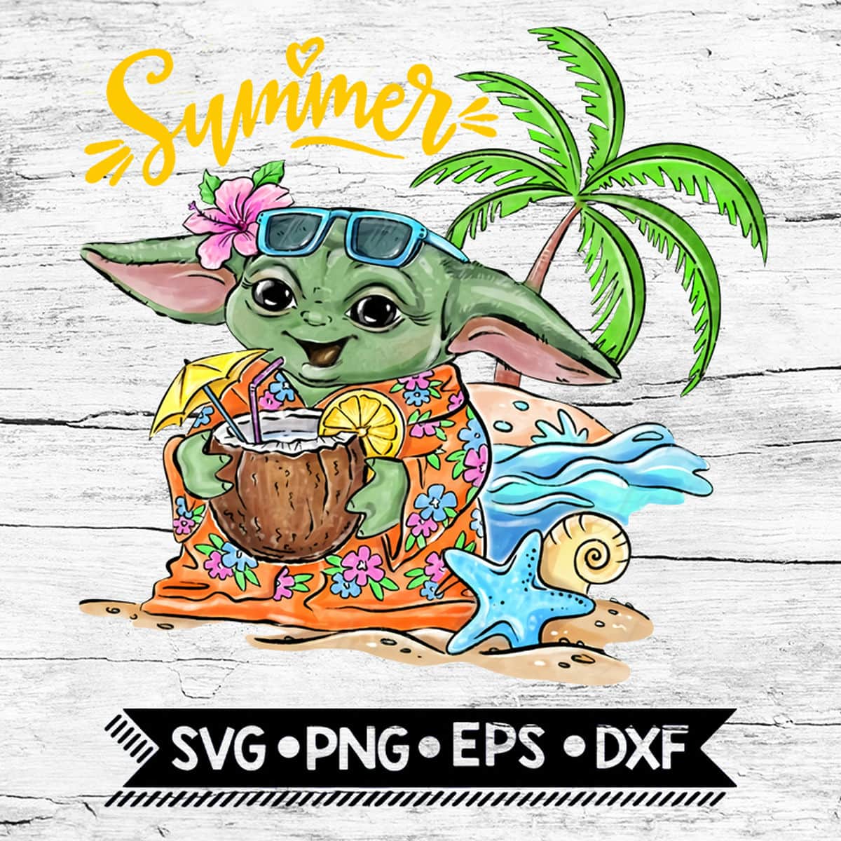 Baby Yoda Summer PNG Download Files - Inspire Uplift