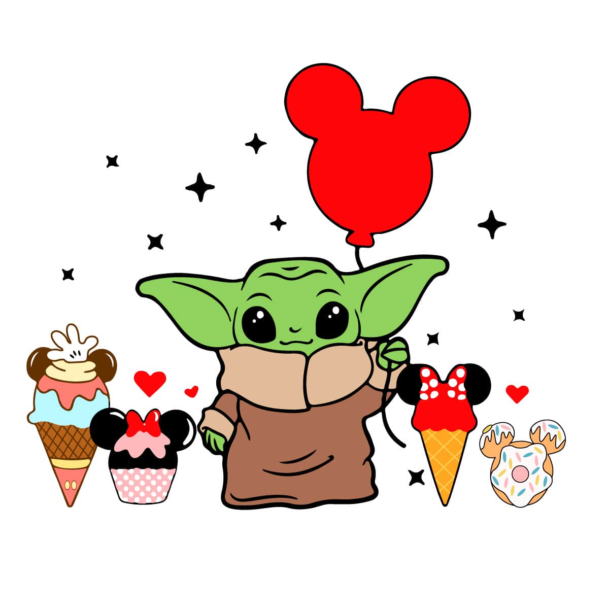 Summer Shirt Vector Baby Yoda With Ice Cream Family SVG - Inspire Uplift