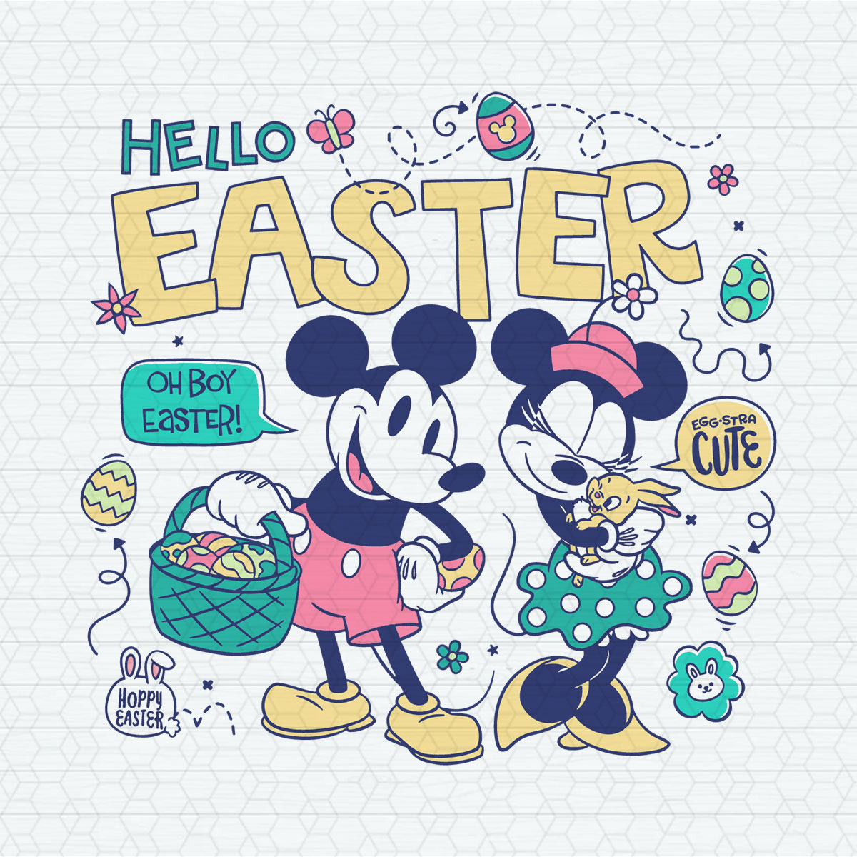 Disney Mickey And Minnie Mouse Hello Easter SVG - Inspire Uplift