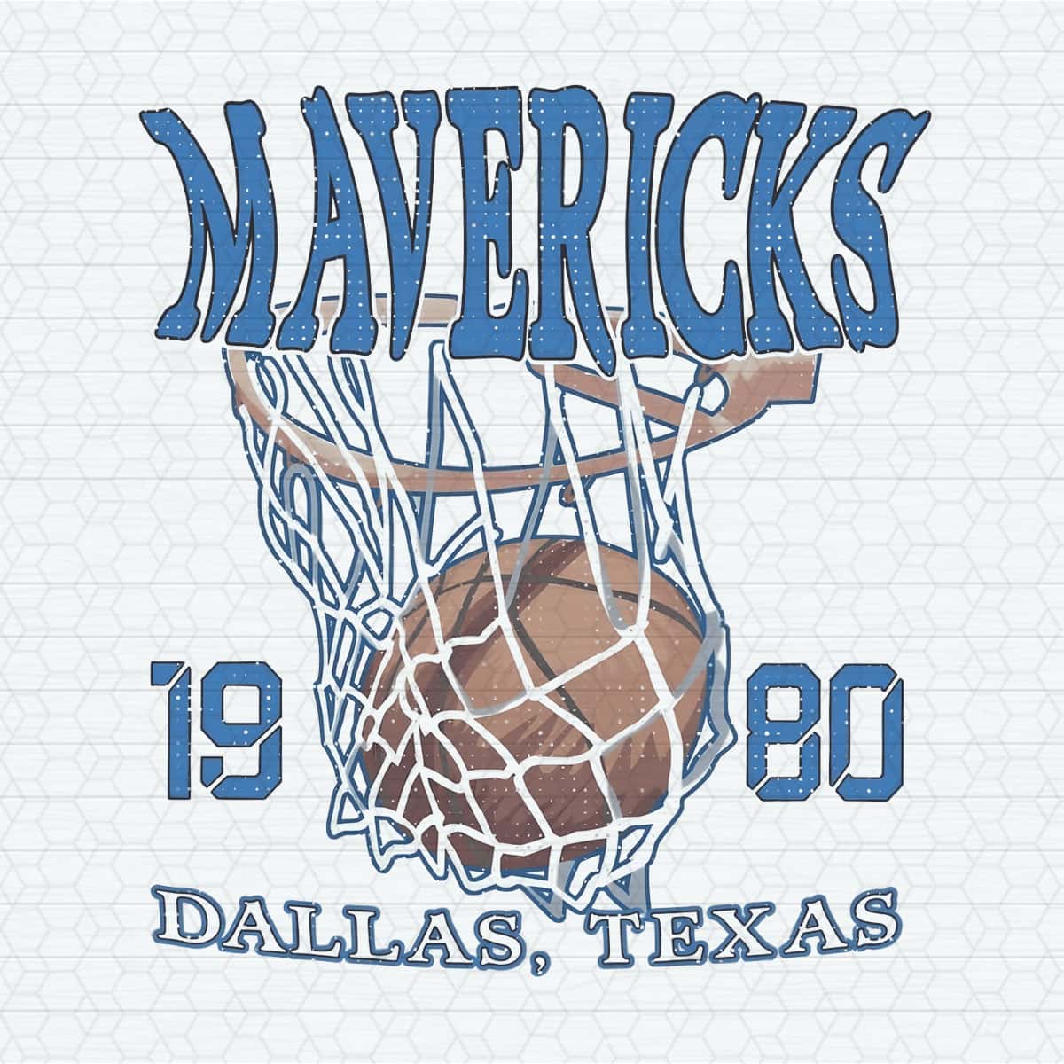 Retro Mavericks Basketball 1980 Texas PNG | Inspire Uplift