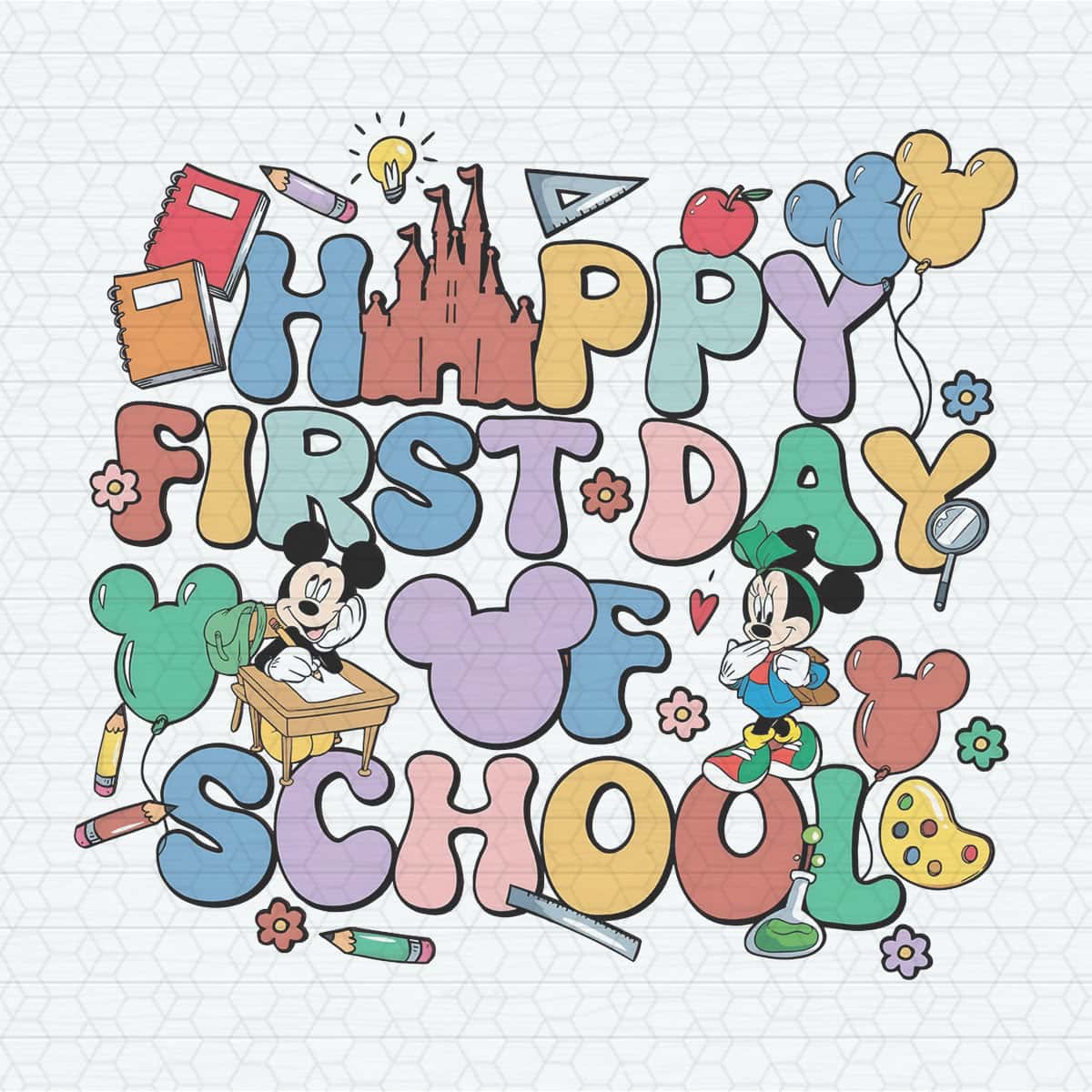 Disney Happy First Day Of School PNG | Inspire Uplift