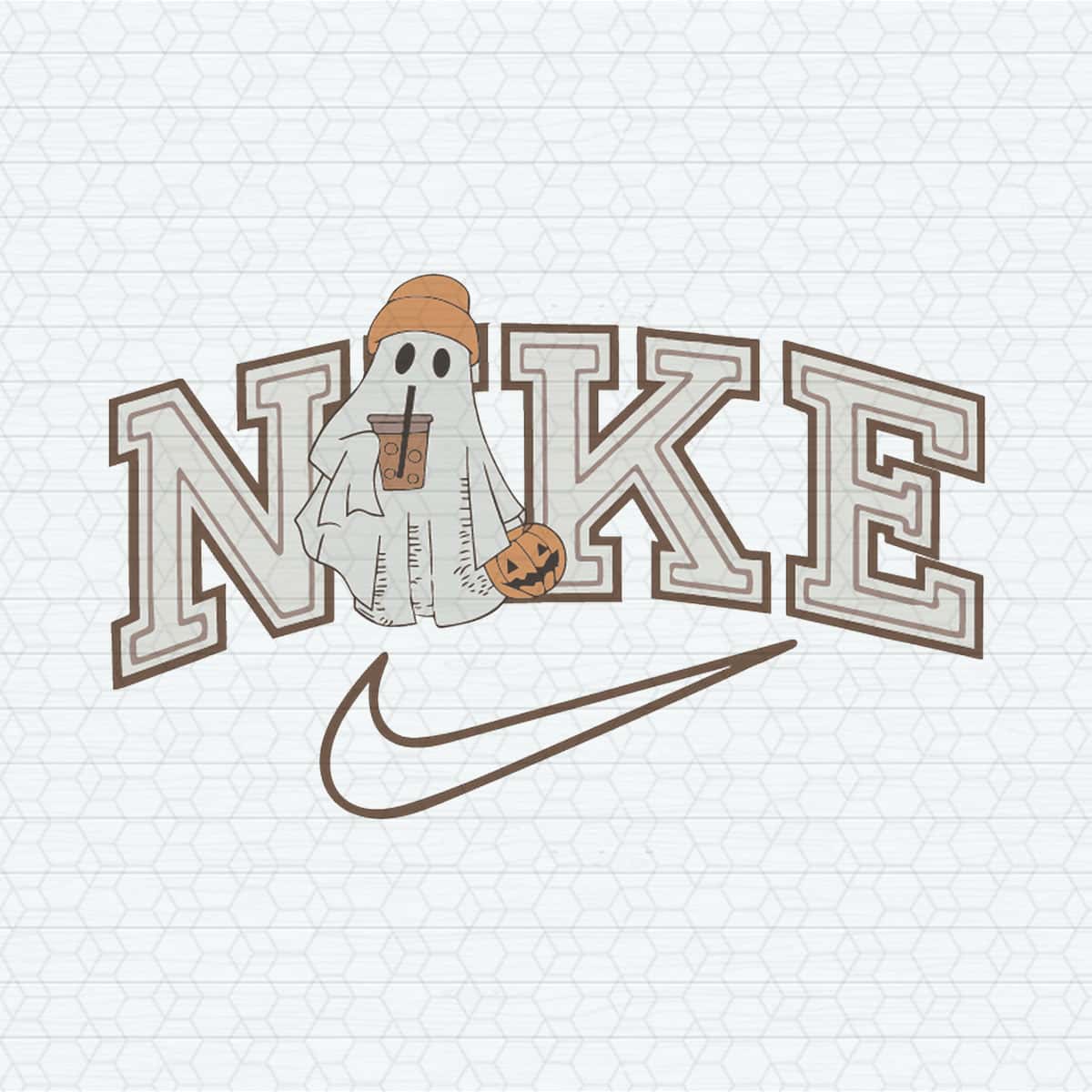Ghost Boo Halloween Nike Logo SVG | Inspire Uplift