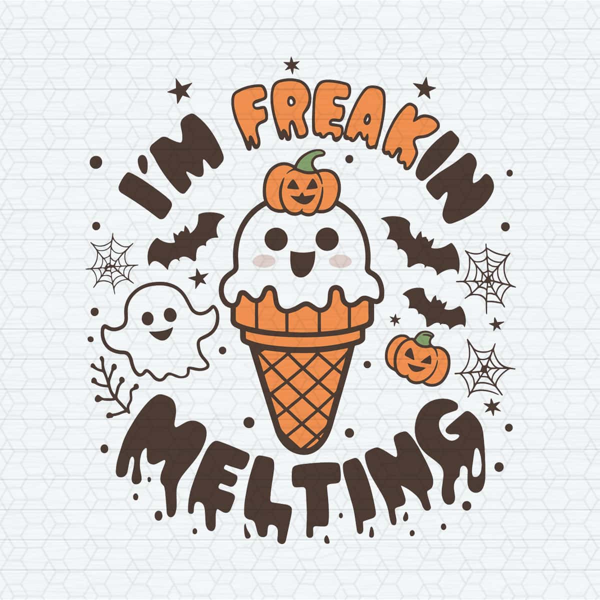 I'm Freakin Melting Spooky Ice Cream Cone SVG | Inspire Uplift
