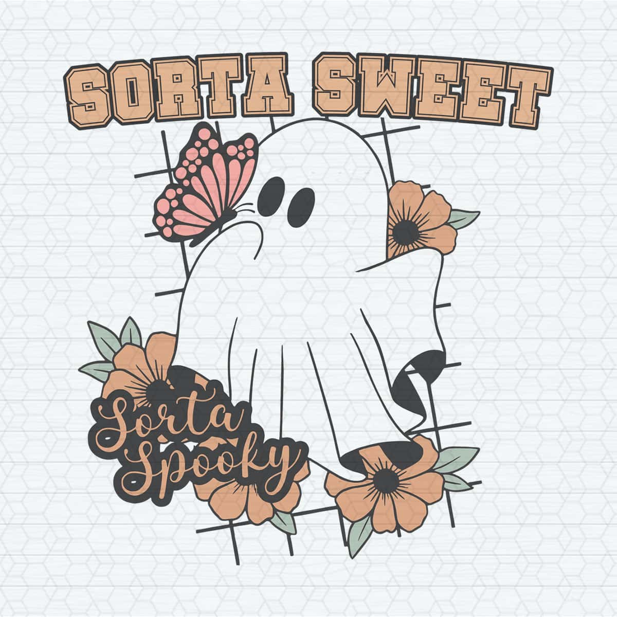 Floral Ghost Sorta Sweet Sorta Spooky SVG | Inspire Uplift