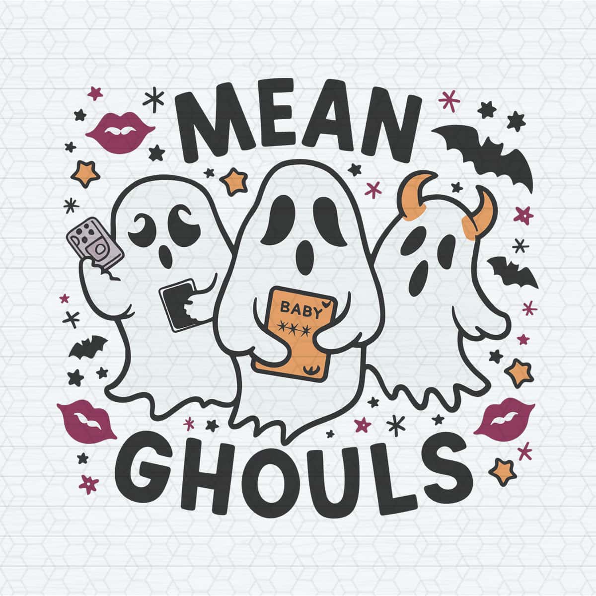 Mean Ghost Retro Halloween Ghouls Ghost Cute Ghost SVG | Inspire Uplift