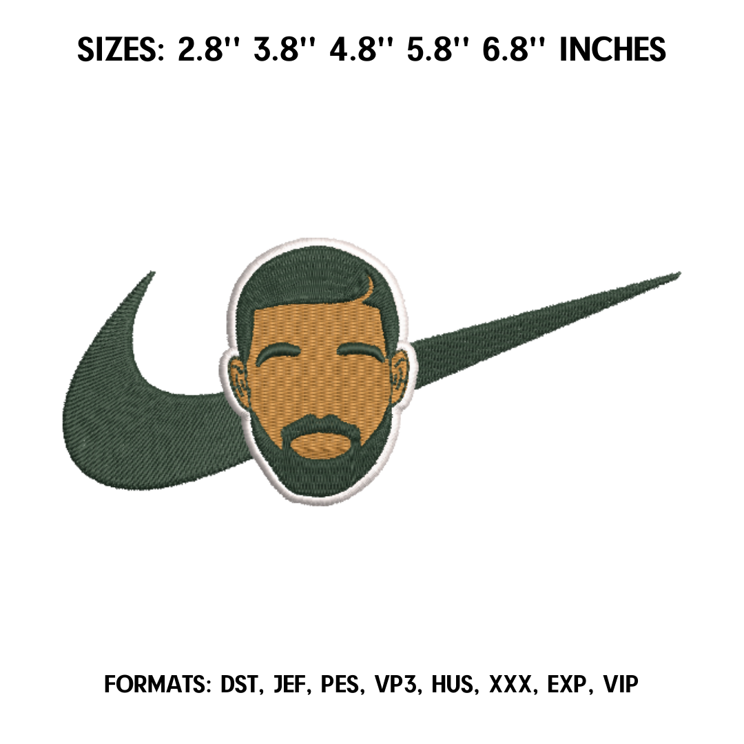 Nike Drake Embroidery Design File, Music Embroidery Design, | Inspire ...