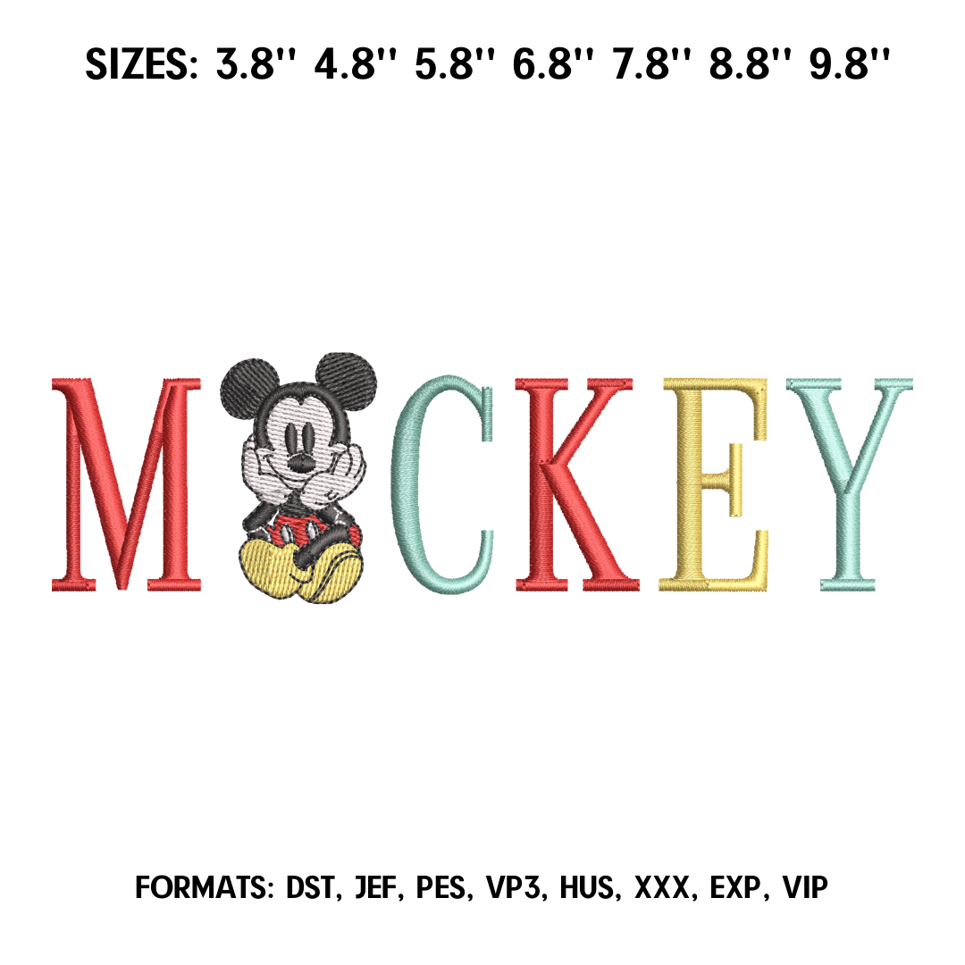 Mickey Embroidery Design File, Mickey Embroidery Design, Mac | Inspire ...
