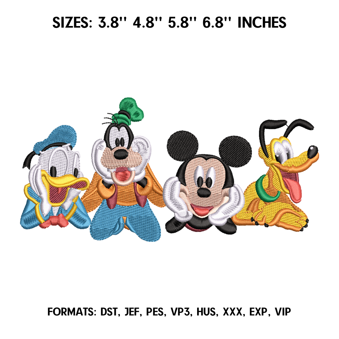 Mickey Friends Embroidery Design File, Mickey Embroidery Des | Inspire ...