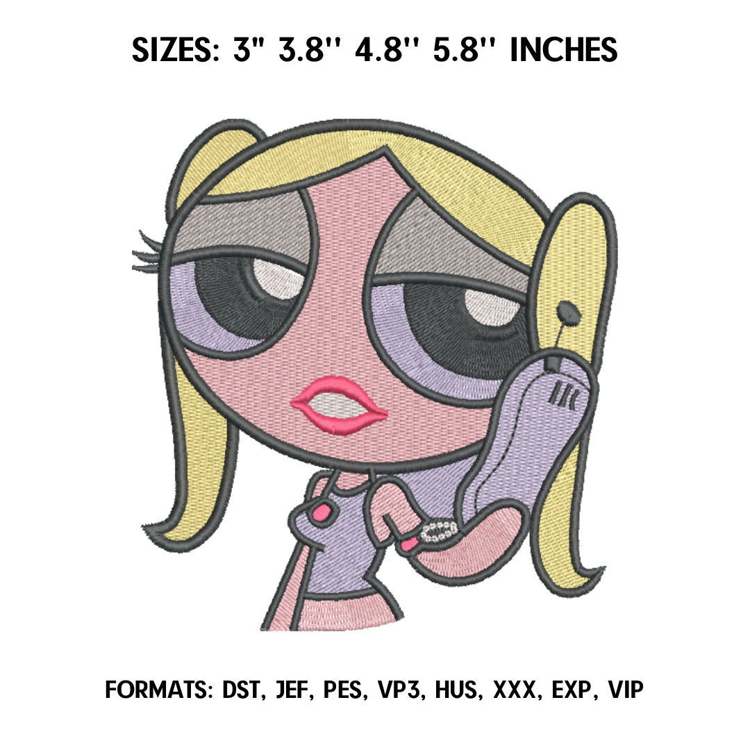 Bubbles Embroidery Design File, The Powerpuff Girls Embroide | Inspire ...