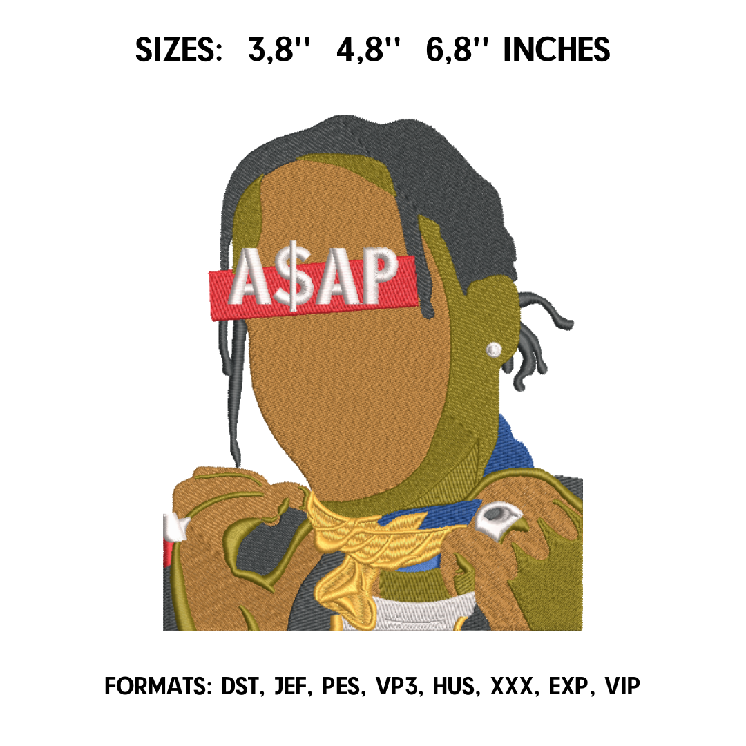 ASAP Rocky Embroidery Design File, Music Embroidery Design, | Inspire ...