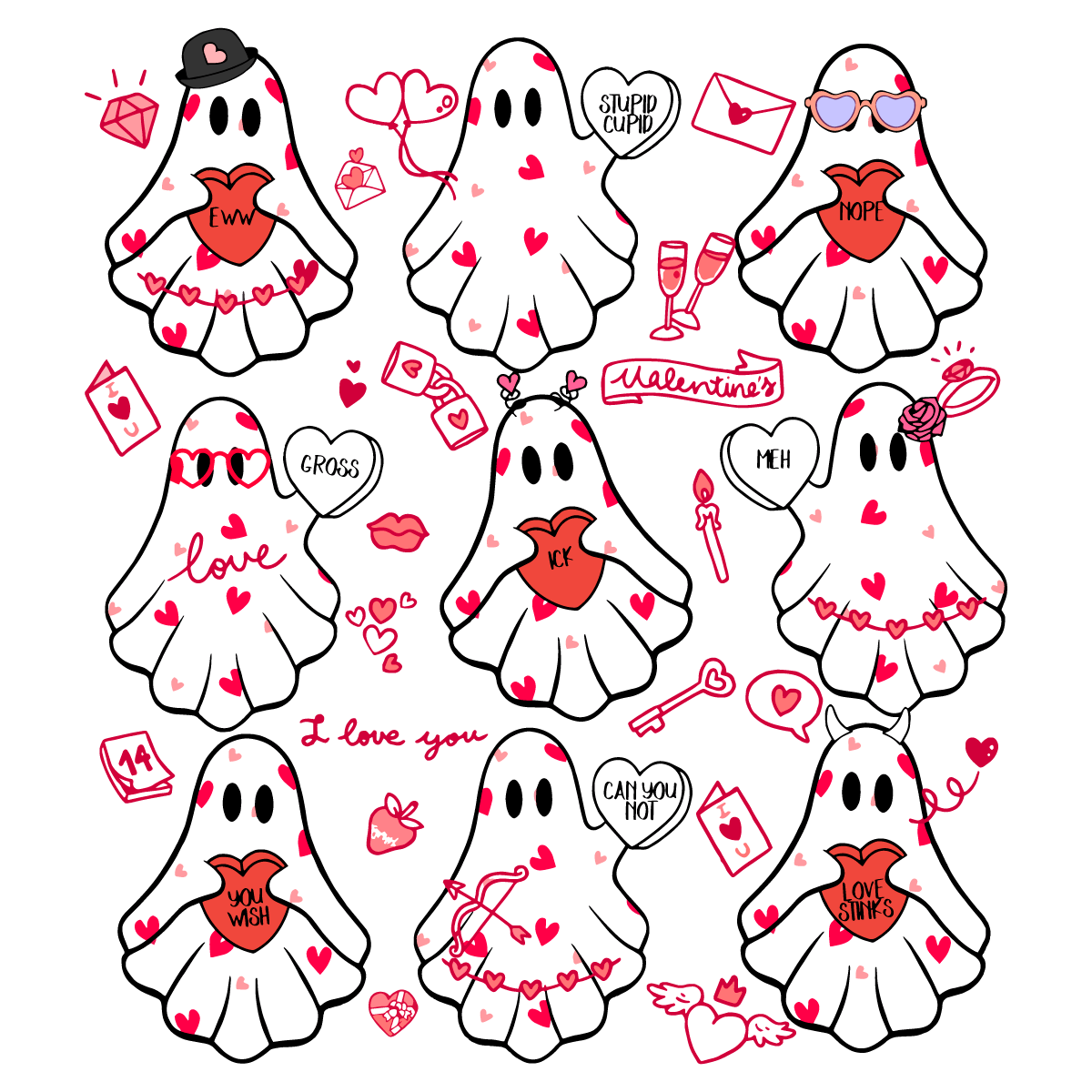 Funny Valentines Day Ghost Stupid Cupid SVG | Inspire Uplift