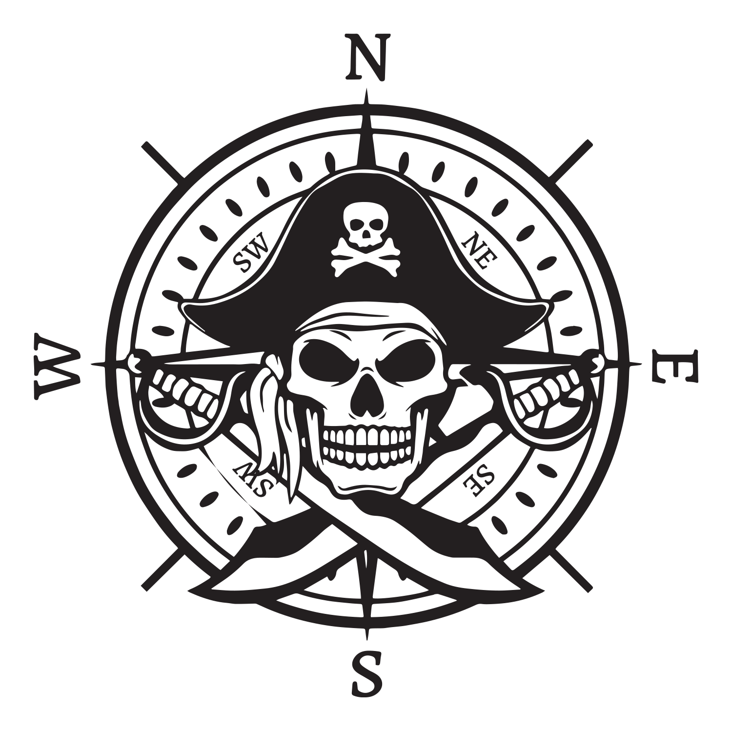 Pirate Skull Compass SVG Pirate Compass SVG Compass SVG Skul | Inspire ...