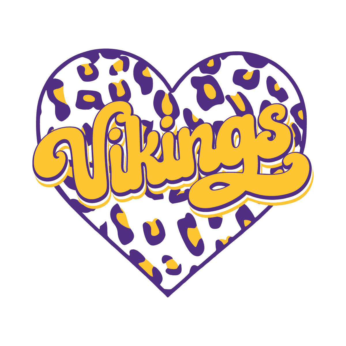 Vikings Heart Leopard SVG Digital Download | Inspire Uplift