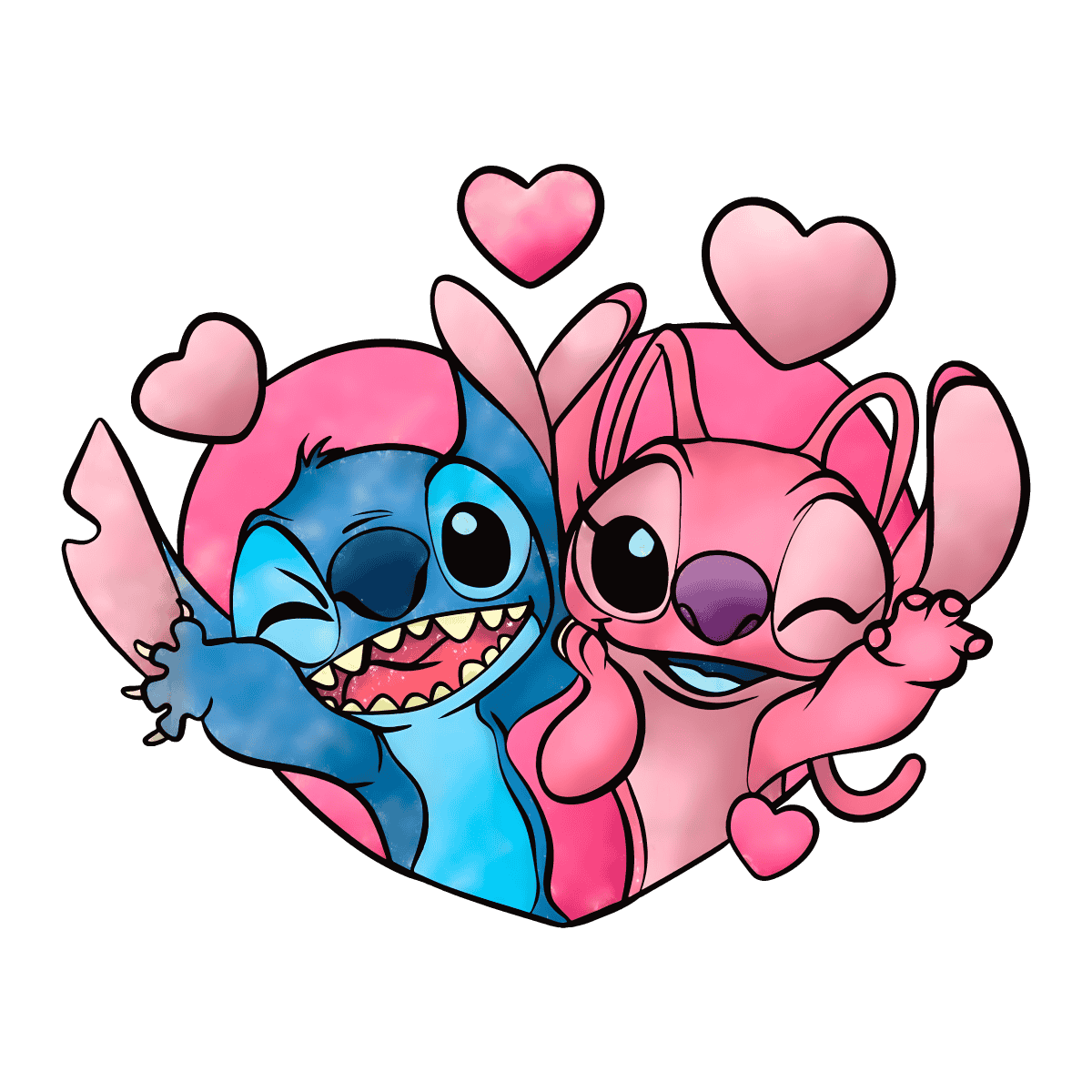 Disney Stitch And Angel Valentine PNG | Inspire Uplift
