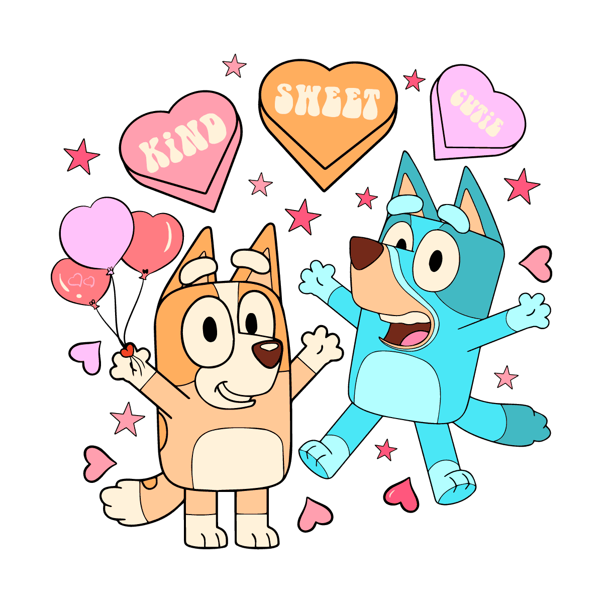 Bluey Valentine Kind Sweet Cutie SVG | Inspire Uplift