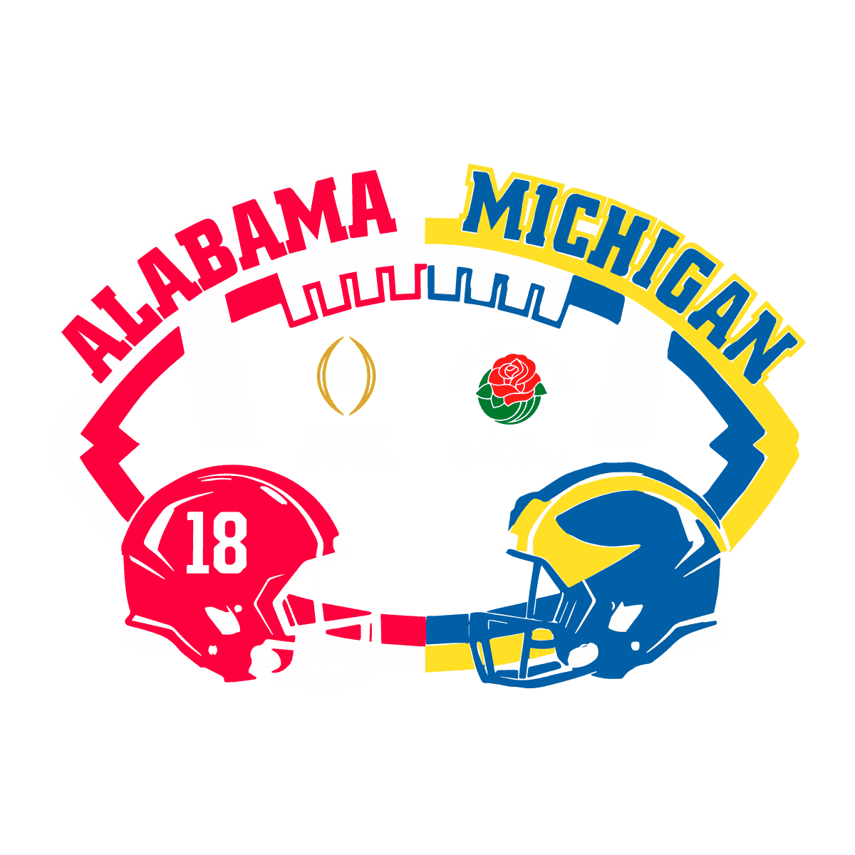 Michigan Vs Alabama Rose Bowl Game SVG | Inspire Uplift