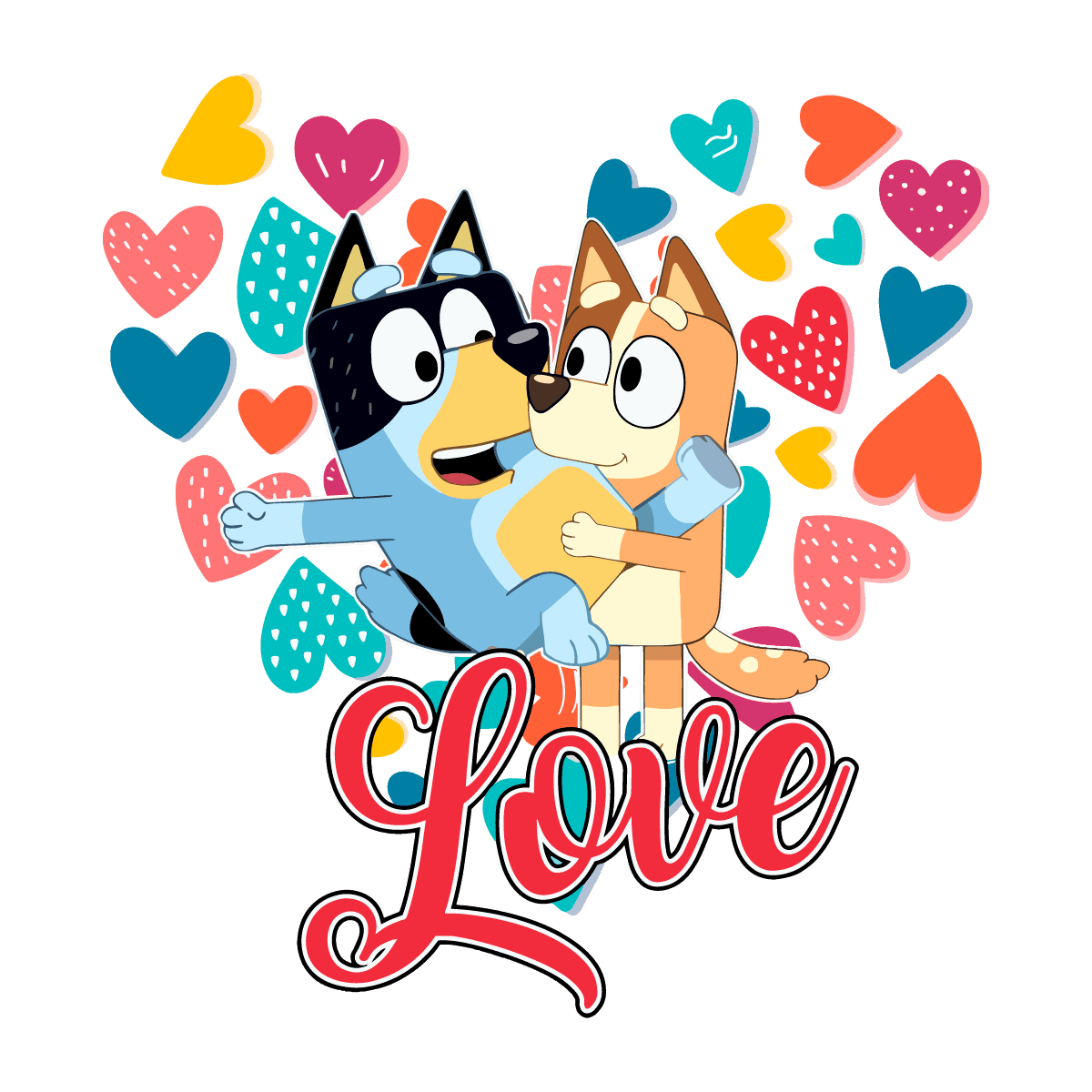 Bluey Bingo Love Heart Valentine SVG | Inspire Uplift