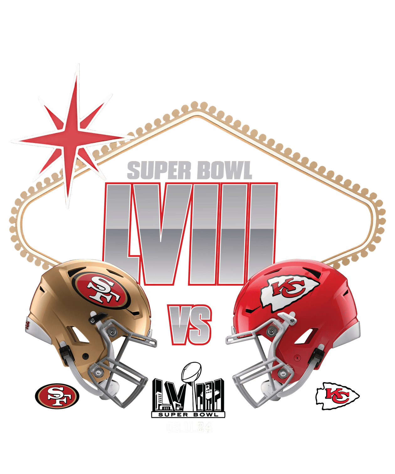 Chiefs Vs 49ers Super Bowl Lviii Matchup PNG | Inspire Uplift