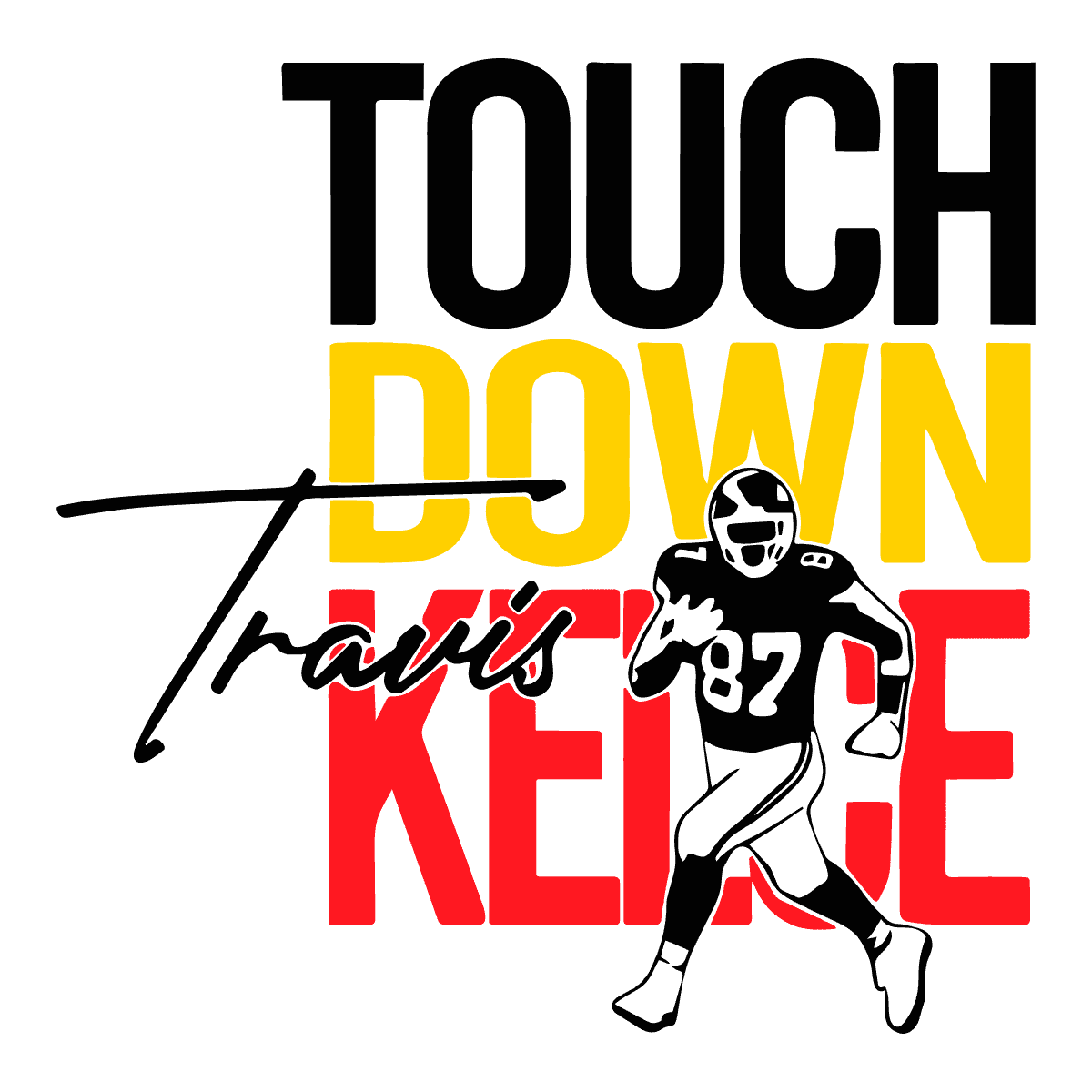 Touchdown Travis Kelce Chiefs Player SVG | Inspire Uplift