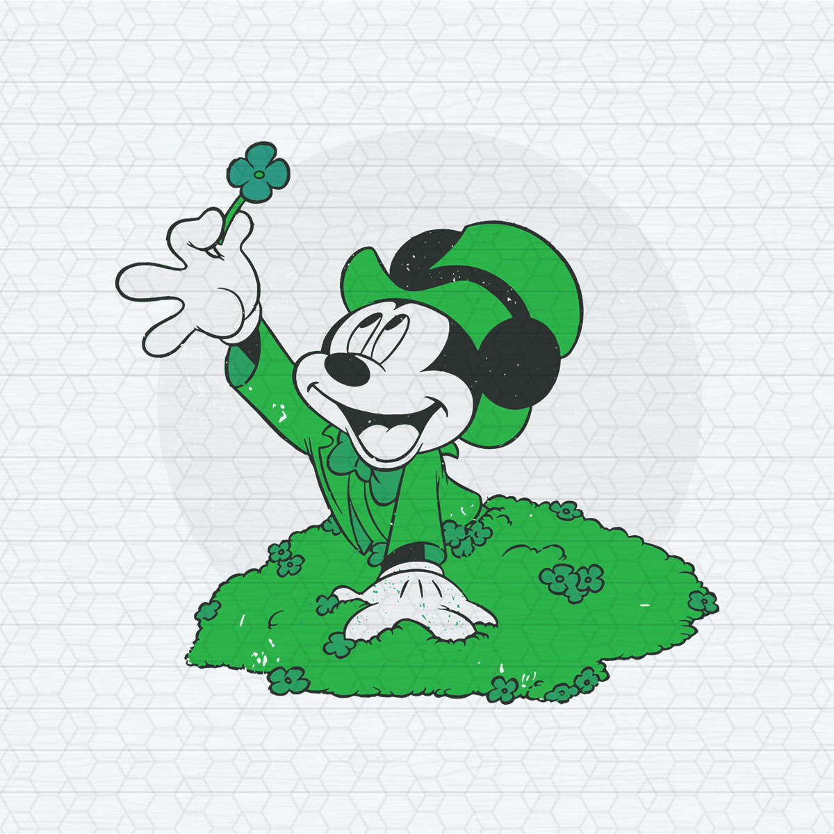 Disney Retro Mickey Mouse Four Leaf Clover SVG | Inspire Uplift