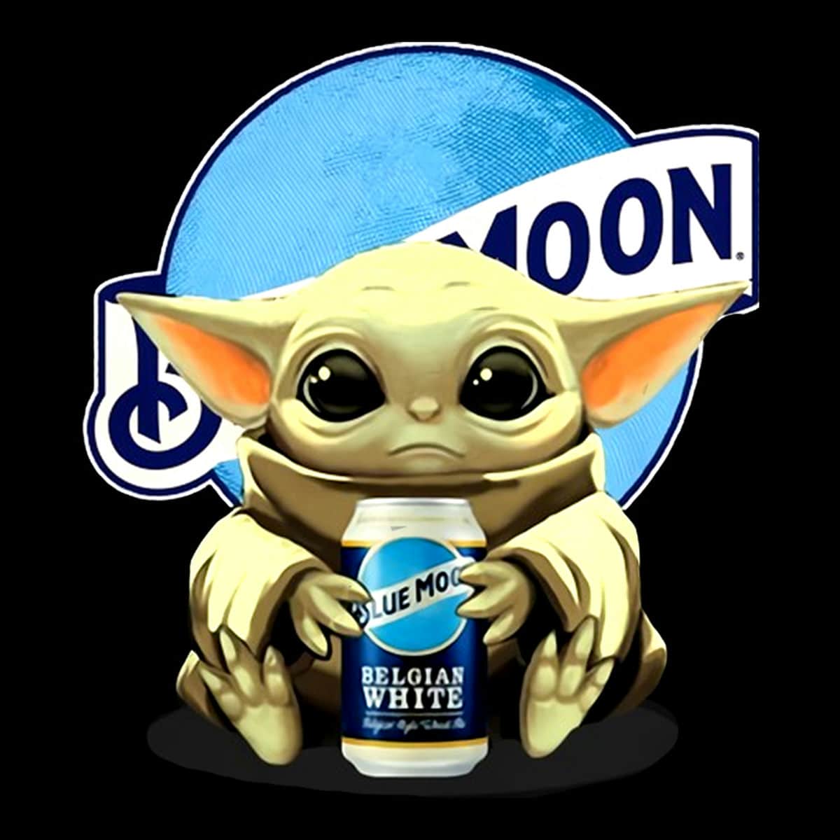 Baby Yoda Blue Moon PNG File Only Instant Download | Inspire Uplift