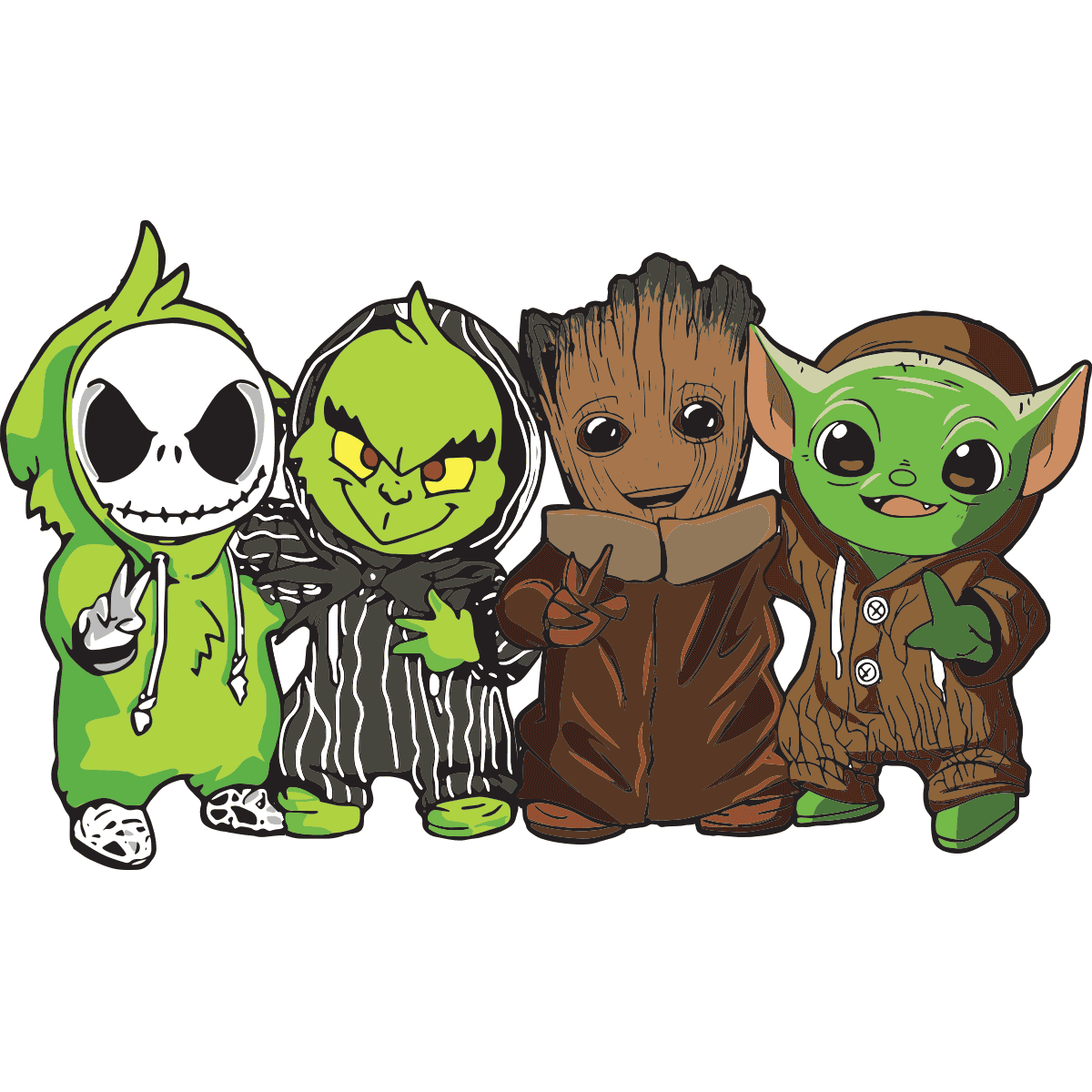 Jack Grinch Baby Groot Yoda - Jack Skellington Grinch Baby G | Inspire ...